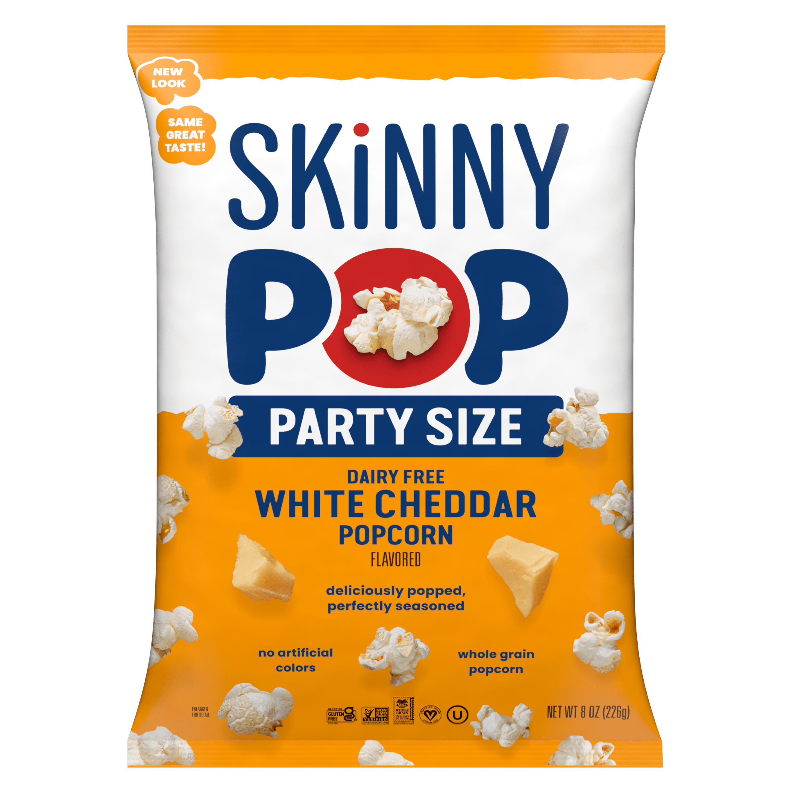 SkinnyPop White Cheddar Popcorn 8oz Family Size Bag Perfect for Sharing ...