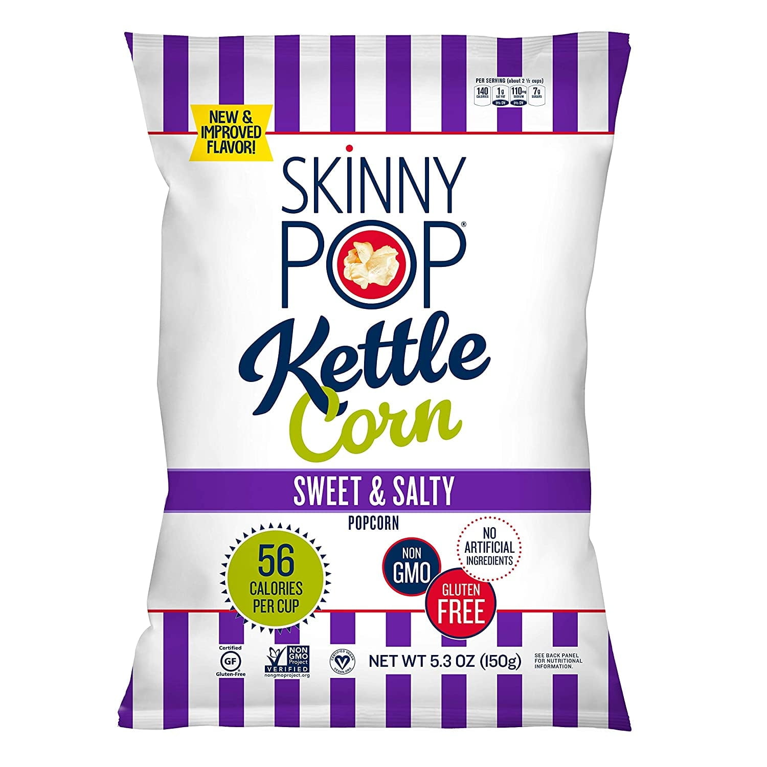 SkinnyPop Popped Sweet and Salty Kettle Popcorn, Gluten Free, Vegan ...