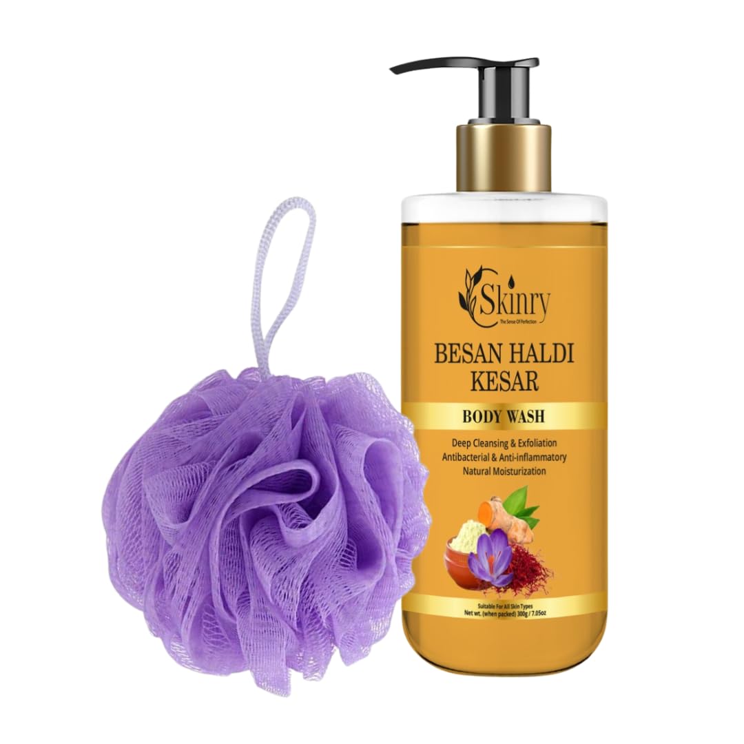 Skinry Besan Haldi Kesar Body Wash for Glowing Bright Skin with Free ...