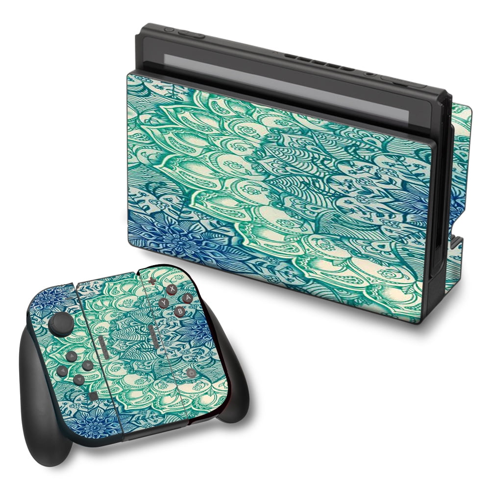 Skins Decals For Nintendo Switch Vinyl Wrap / Teal Green Mandala ...