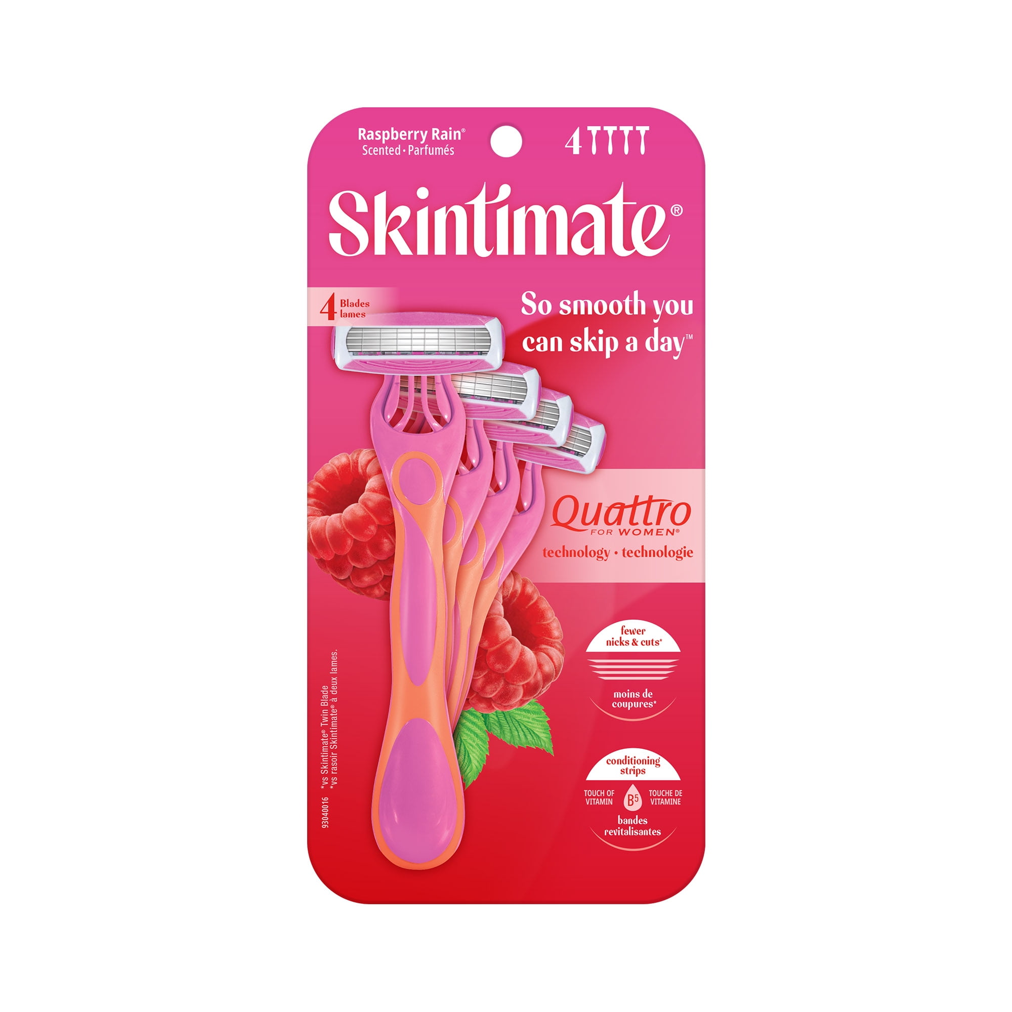 Skintimate Raspberry Rain Women's Disposable Razors, 4 Ct - Walmart.com