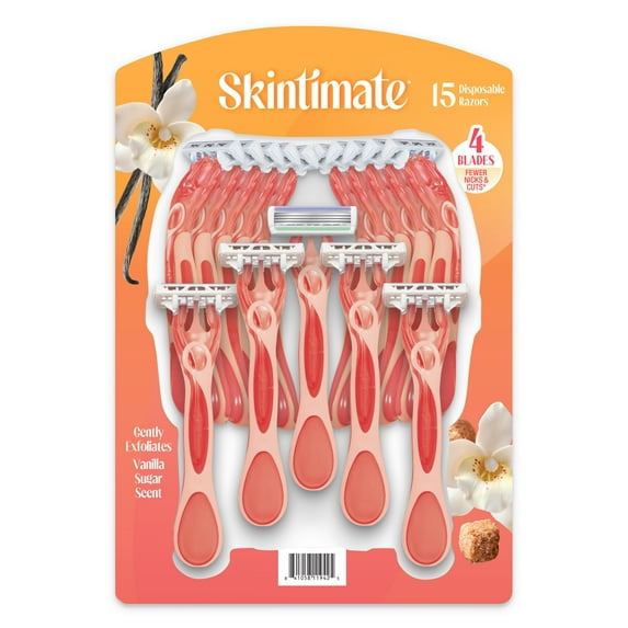 Skintimate Smooth Protect Blades, Warm Vanilla Sugar Scented Disposable ...