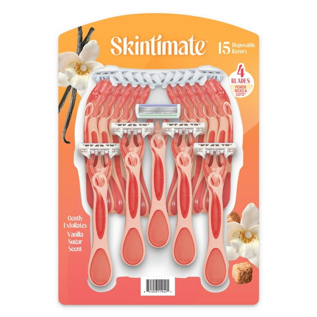 Skintimate Smooth Protect Blades, Warm Vanilla Sugar Scented Disposable ...