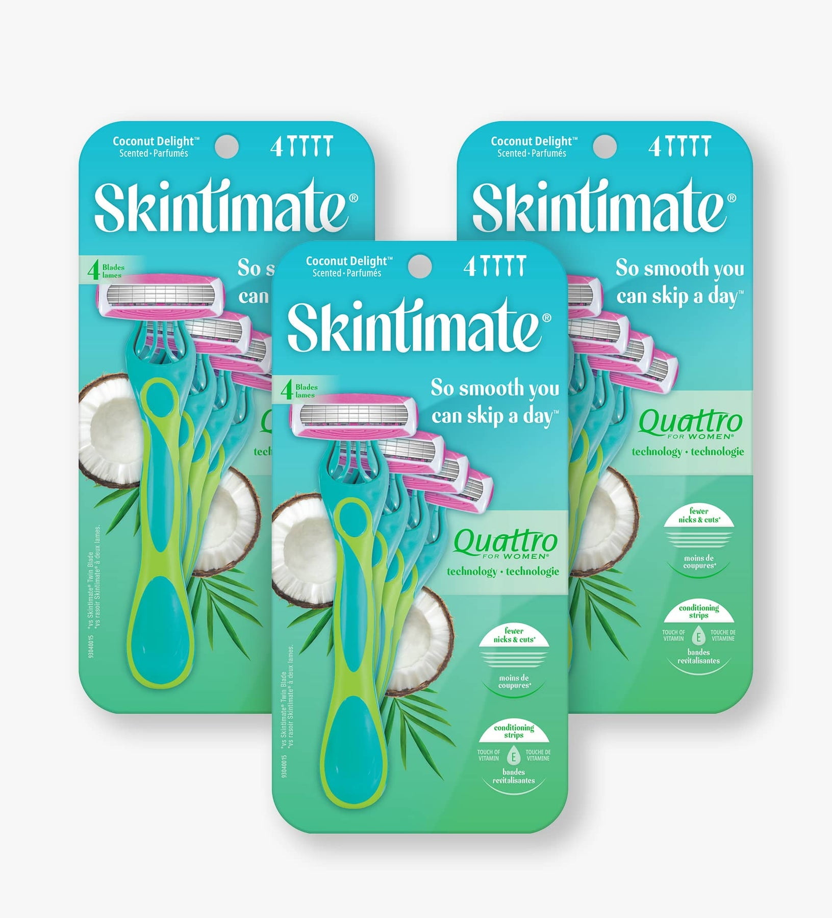 Skintimate Women's Disposable Razors Coconut Delight Scent 4 Blade ...