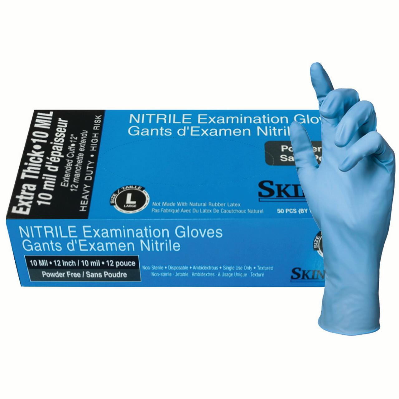Skintx Medical Grade Nitrile Disposable Gloves, ET50015-L-BX, (Pack of ...