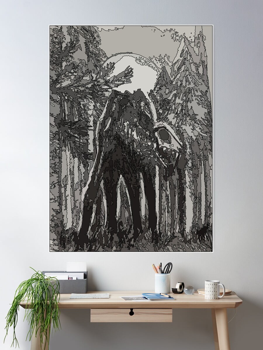 Skinwalker Sketch Poster Wall Art, Modern Wall Decor For Living Room ...