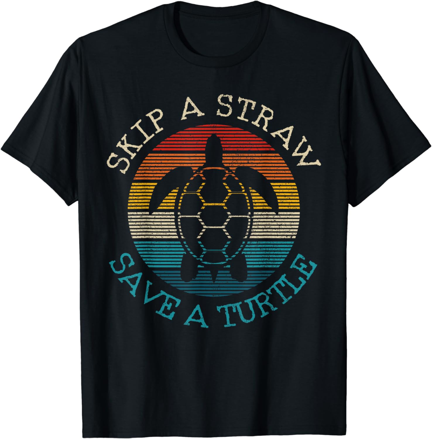 Skip A Straw Save A Turtle - Vintage Ocean Sea Turtle T-Shirt - Walmart.com
