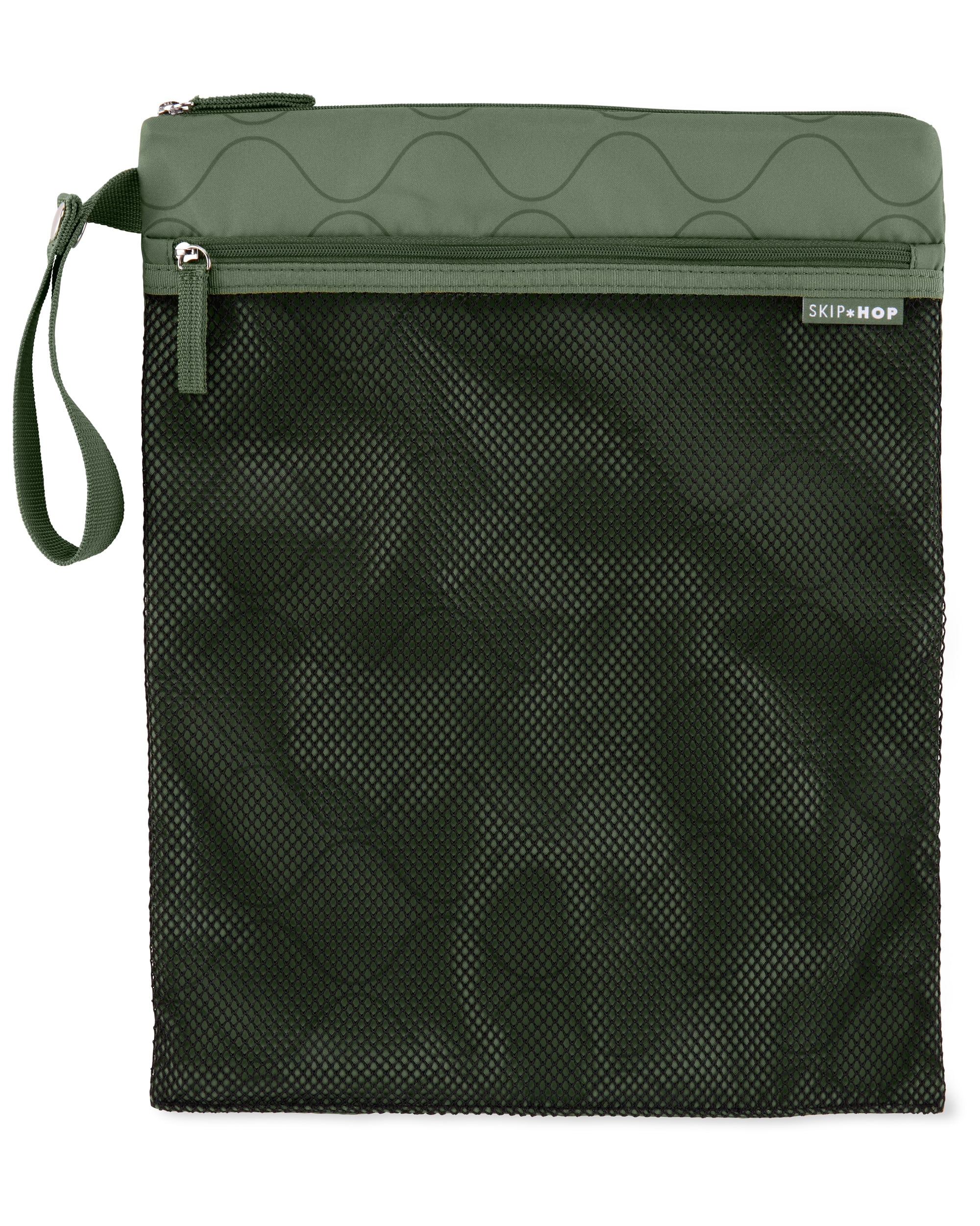 Skip Hop Wet Dry Bag, Dark Sage, Waterproof Diaper Pouch with Mesh ...
