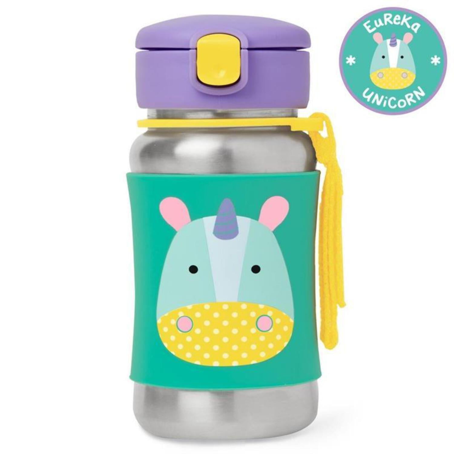 Skip Hop Zoo Stainless Steel Straw Bottle, Unicorn - Walmart.com