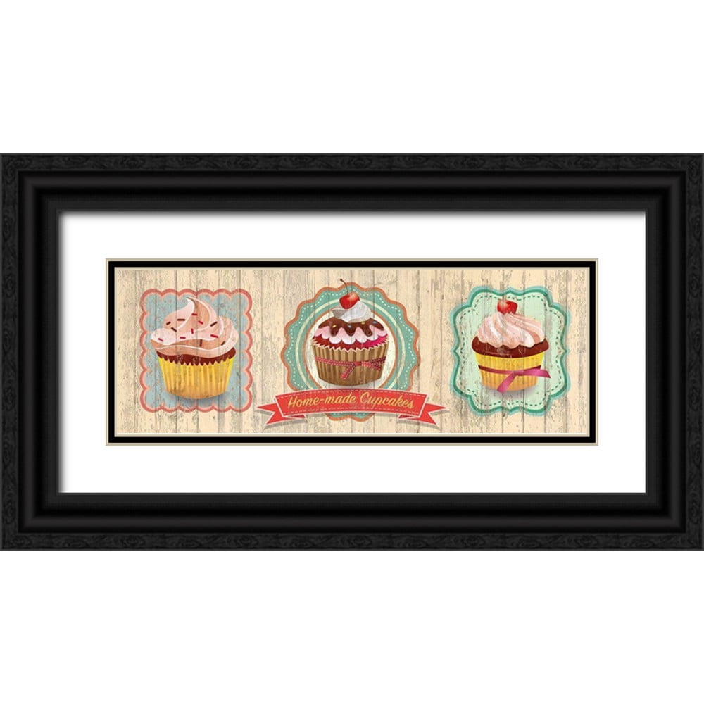 Skip Teller 14x7 Black Ornate Wood Framed with Double Matting Museum ...