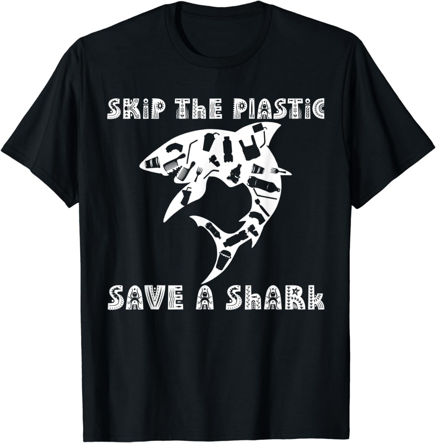 Skip The Plastic Save A Shark Anti Plastic Pollution T-Shirt - Walmart.com