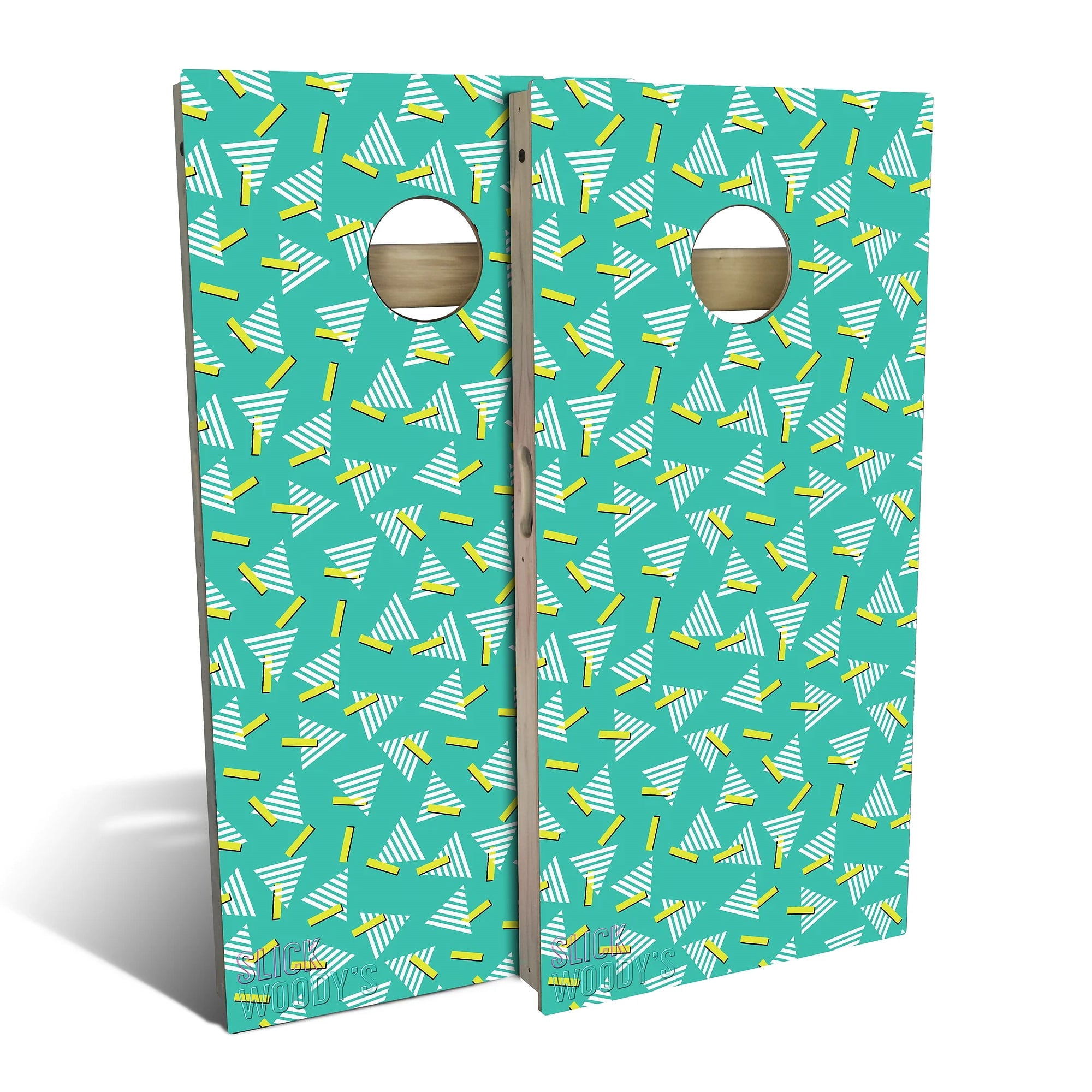Skip's Garage | 80s Teal Cornhole Board Set | Includes (2) Boards, (8 ...