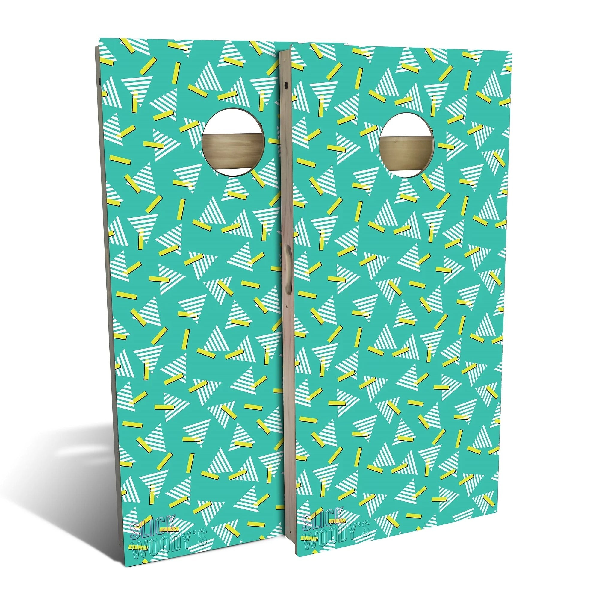 Skip's Garage 80s Teal Outdoor Cornhole Board Set Include Hole Lights ...