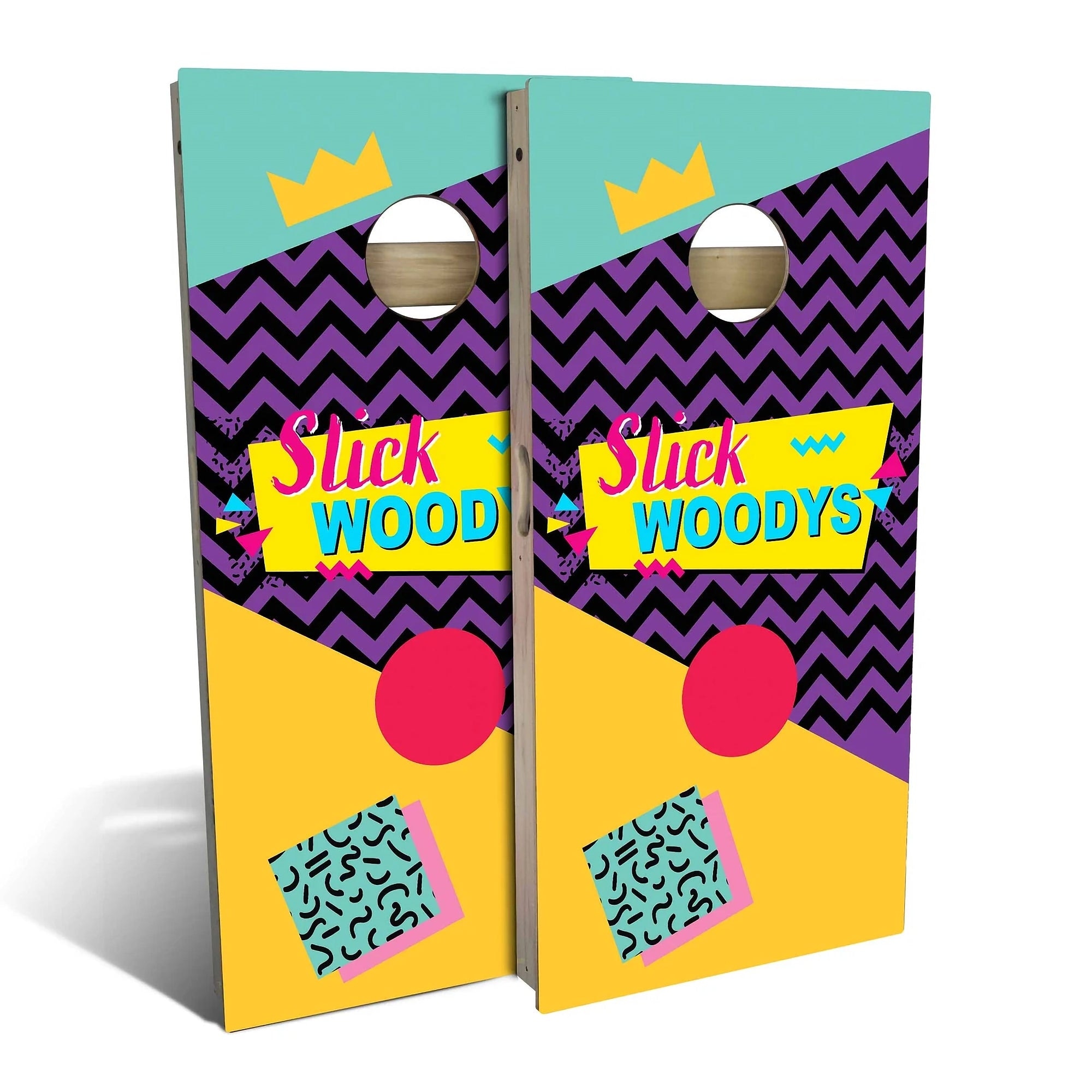 Skip's Garage 90s Collage Outdoor Cornhole Board Set Include Case ...