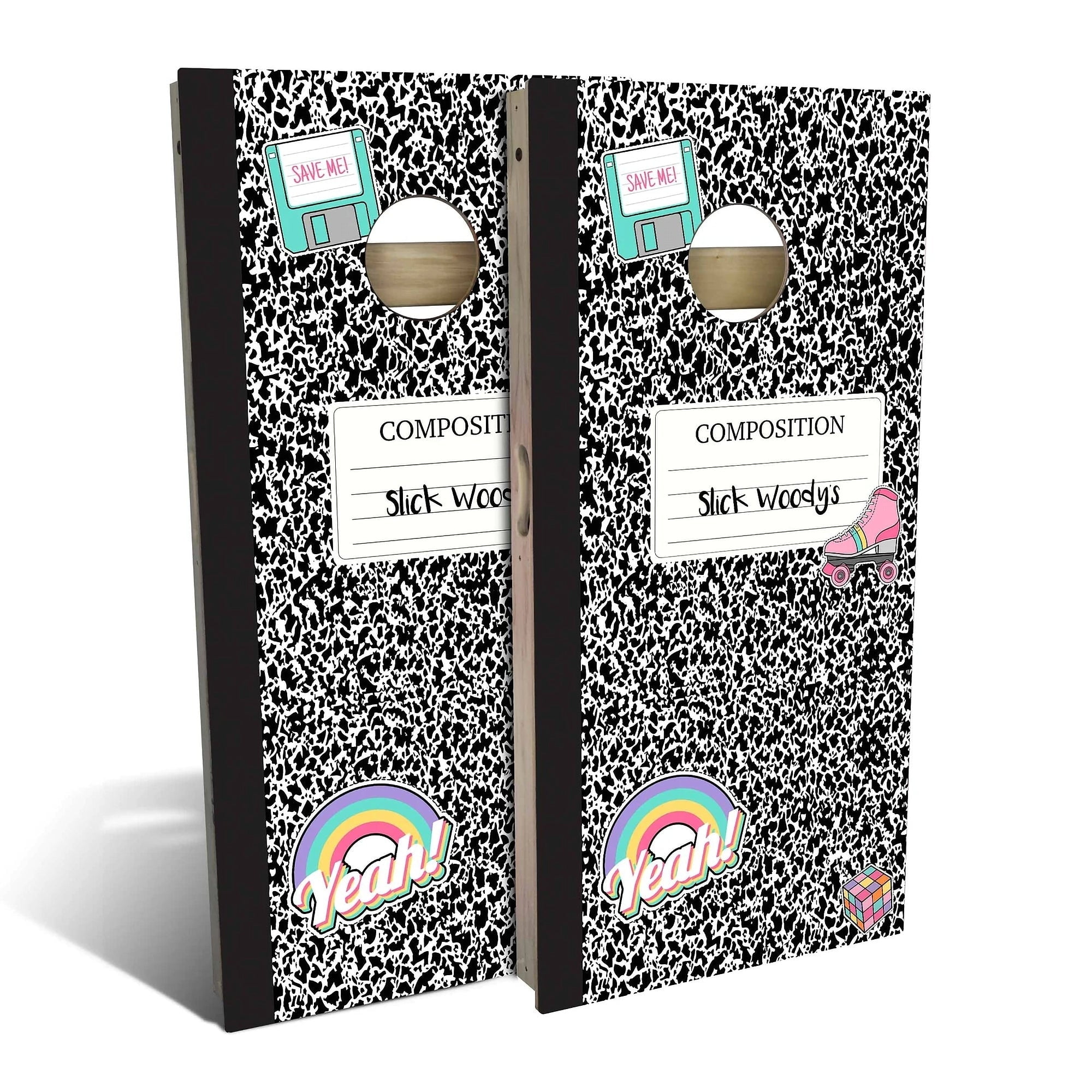 Skip's Garage 90s Notebook Outdoor Cornhole Board Set Include Hole ...