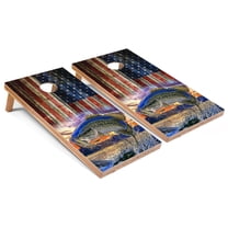 Skip's Garage | American Flag Split Cornhole Boards | Includes (2 ...