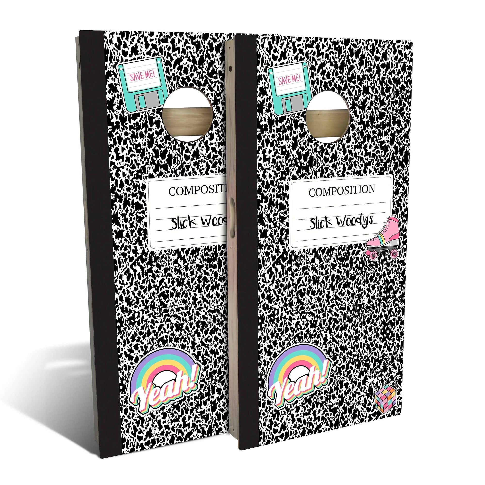 Skip's Garage | 90s Notebook Cornhole Board Set | Includes (2) Boards ...