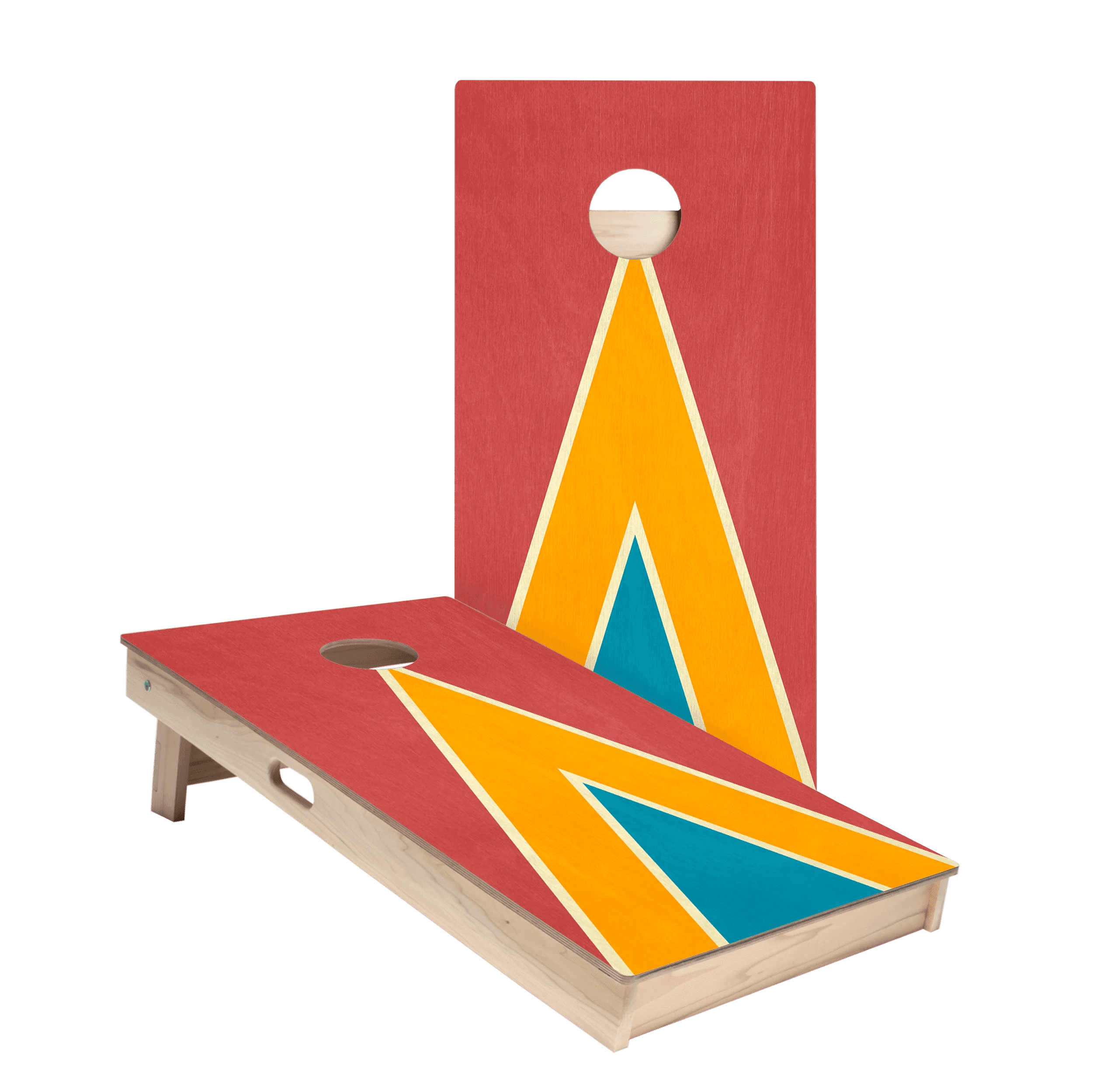 Skip's Garage | Classic Retro Triangle #4 Cornhole Boards | Includes (2 ...