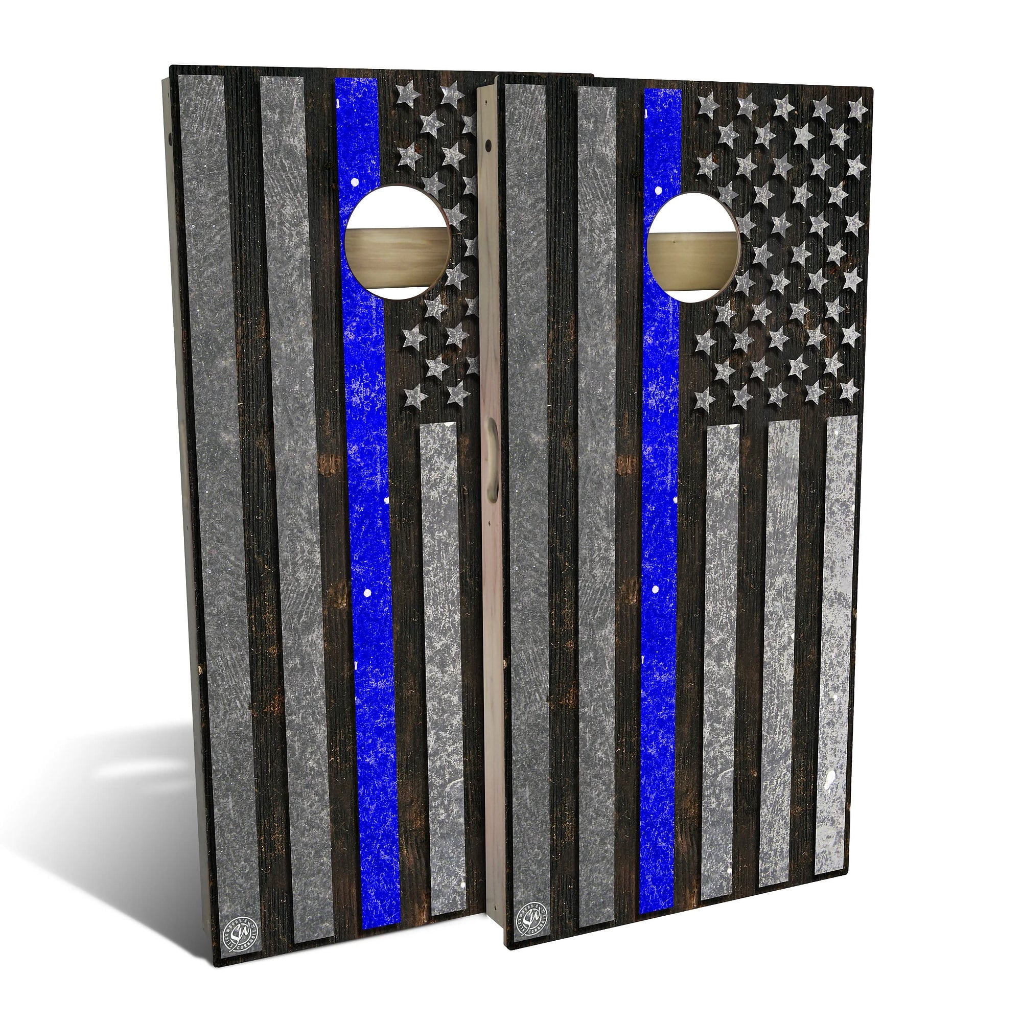 Skip's Garage | American Flag Thin Blue Line Cornhole Board Set ...