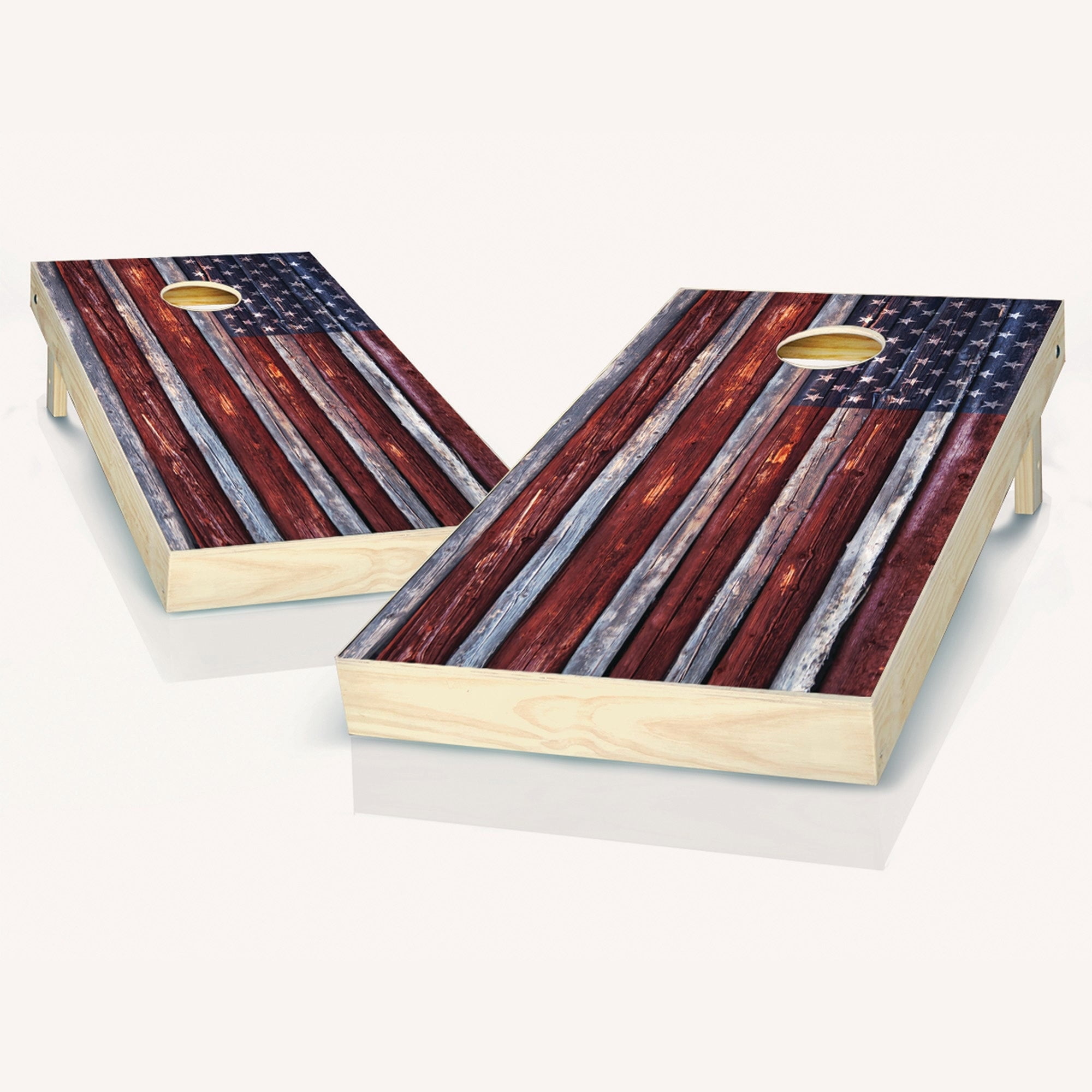 Skip's Garage Country Rustic American Flag Cornhole Boards 2x4 Boards ...
