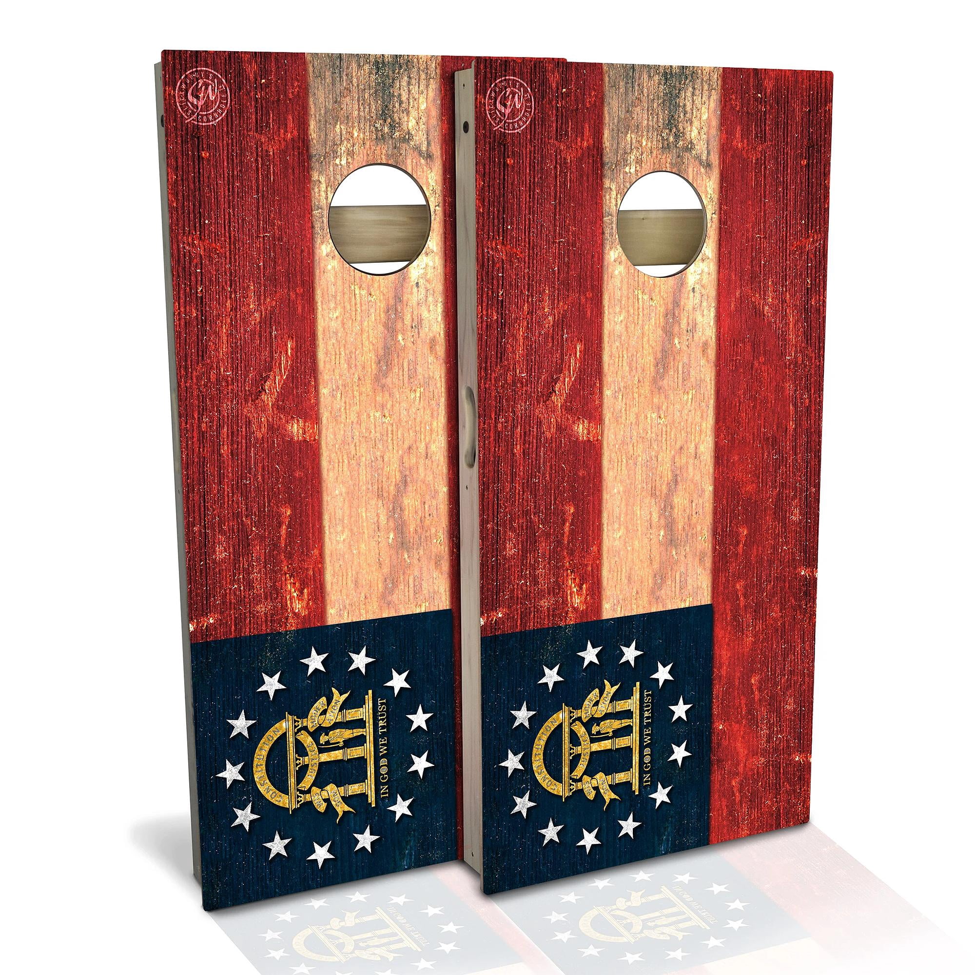 Skip's Garage Georgia Flag Solid Wood Cornhole Board Set - Walmart.com