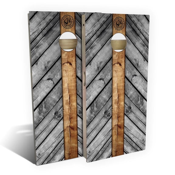 Skip's Garage | Rustic White Wood Cornhole Board Set | Includes Boards ...