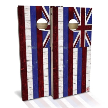 Skip's Garage Montana Flag Rustic Outdoor Cornhole Board Set Include ...