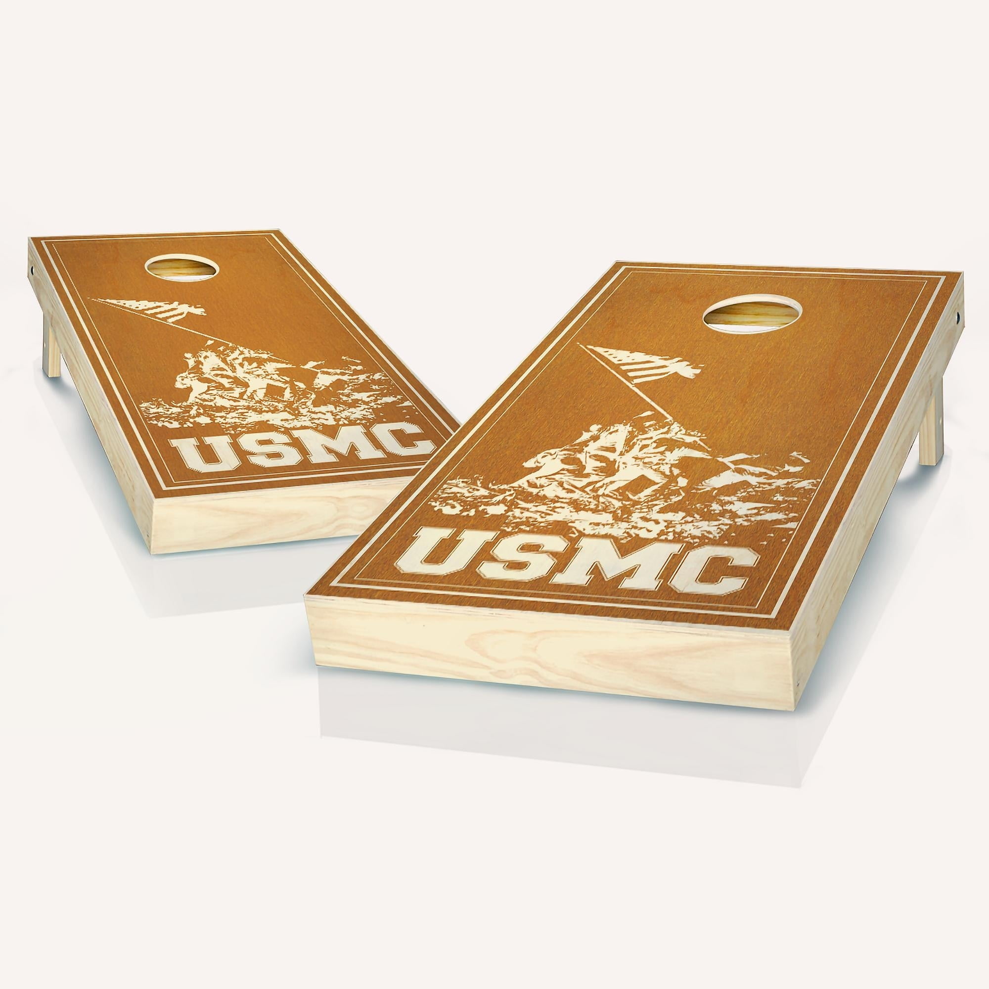 Skip's Garage Marines USMC Maple Cornhole Boards 2x4 Boards (24" x 48 ...