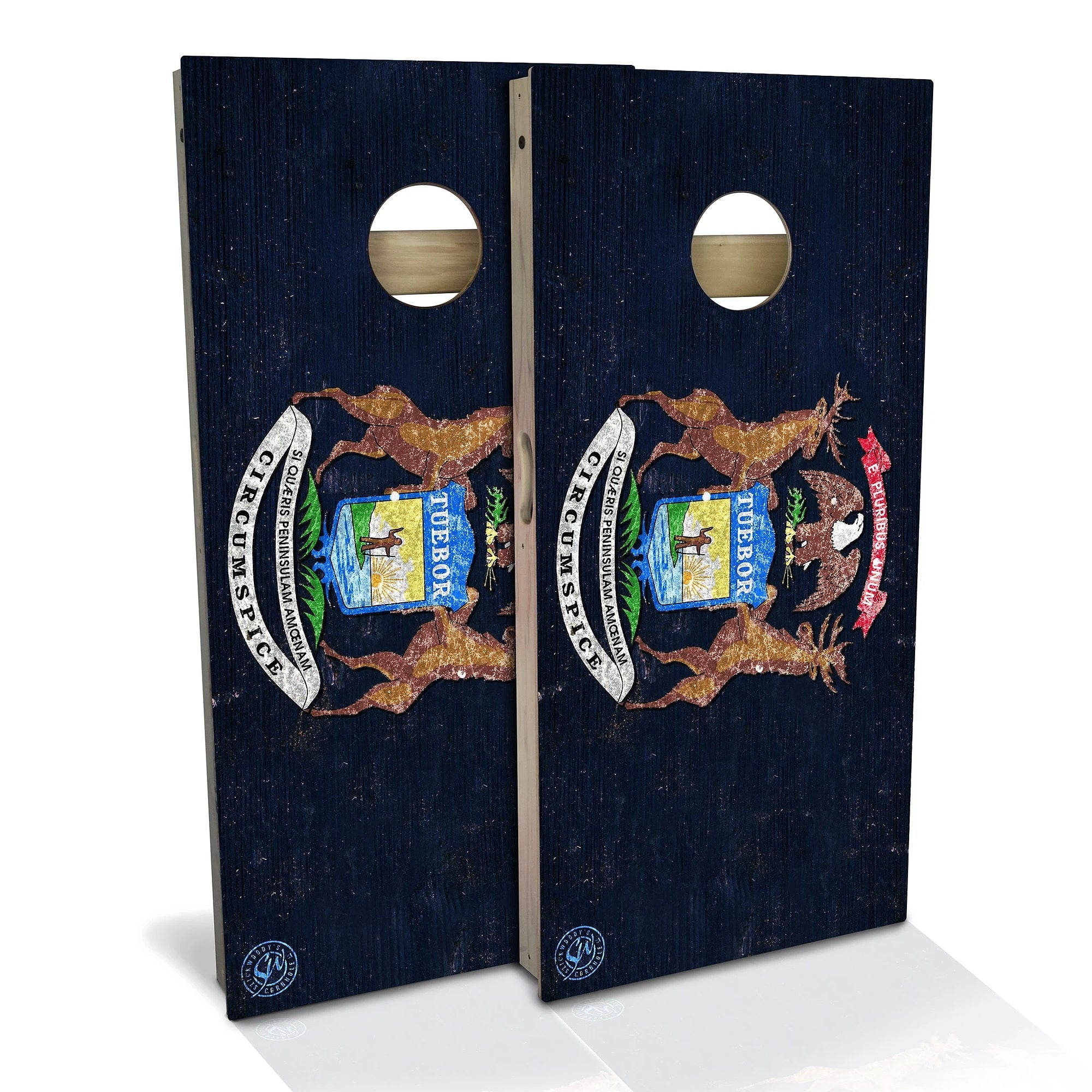 Skip's Garage Michigan Flag Outdoor Cornhole Game (Choose Wraps or ...