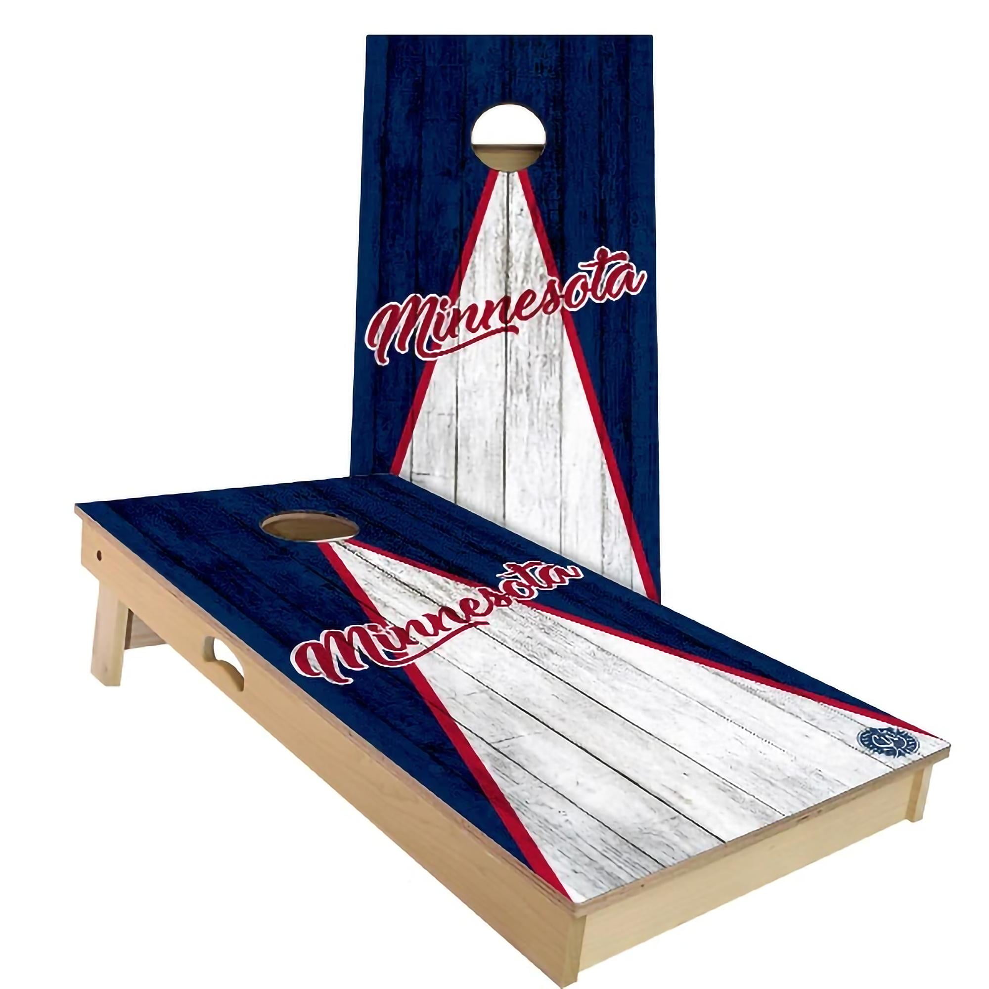 Skip's Garage Minnesota Triangle Baseball Solid Wood Cornhole Board Set ...