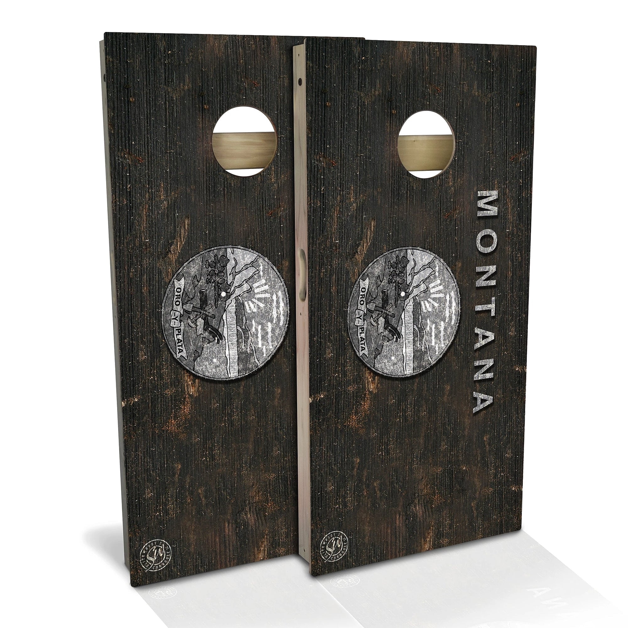 Skip's Garage Montana Flag Rustic Outdoor Cornhole Board Set Include ...