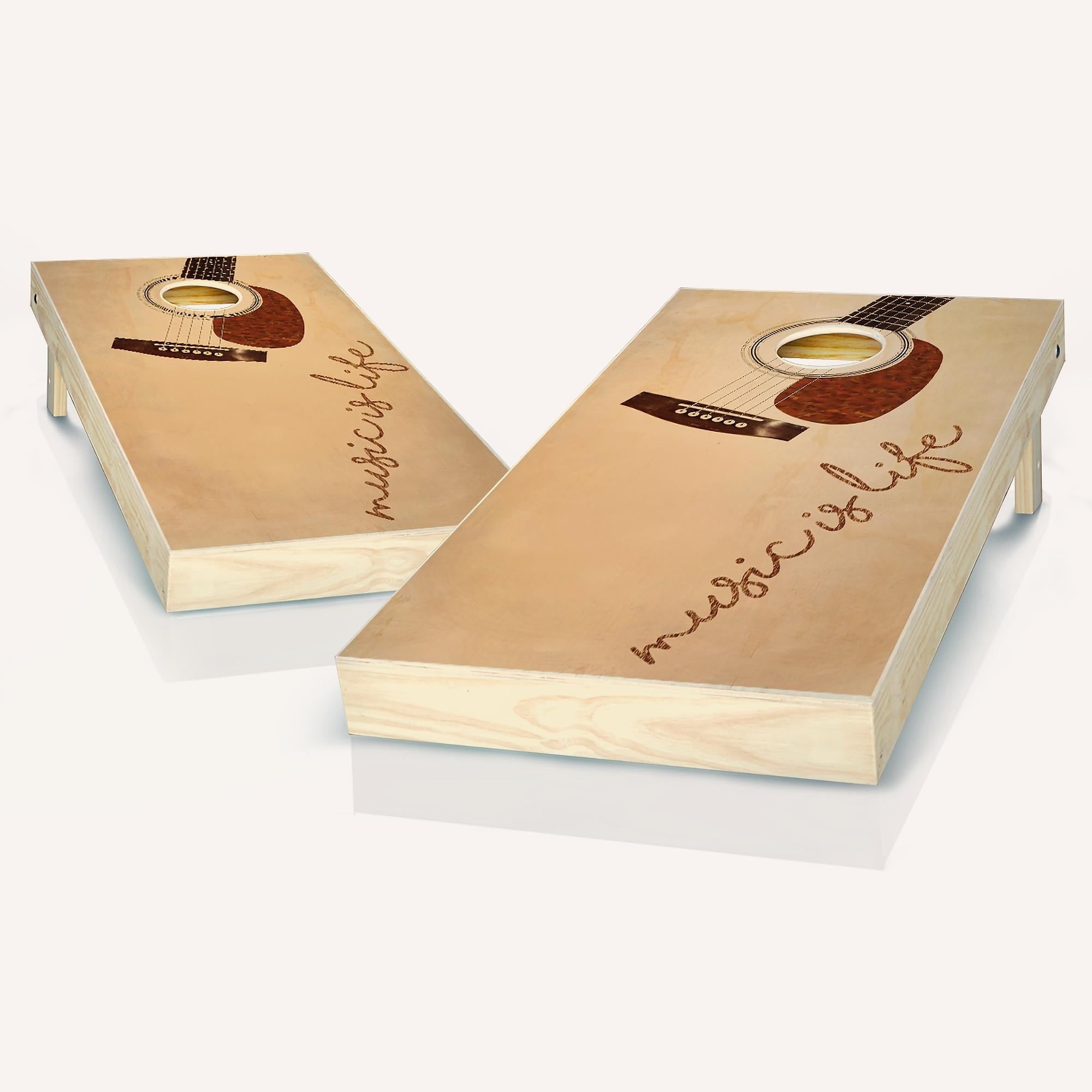 Skip's Garage Music Is Life Cornhole Board Outdoor Game Set 2x3 Boards ...