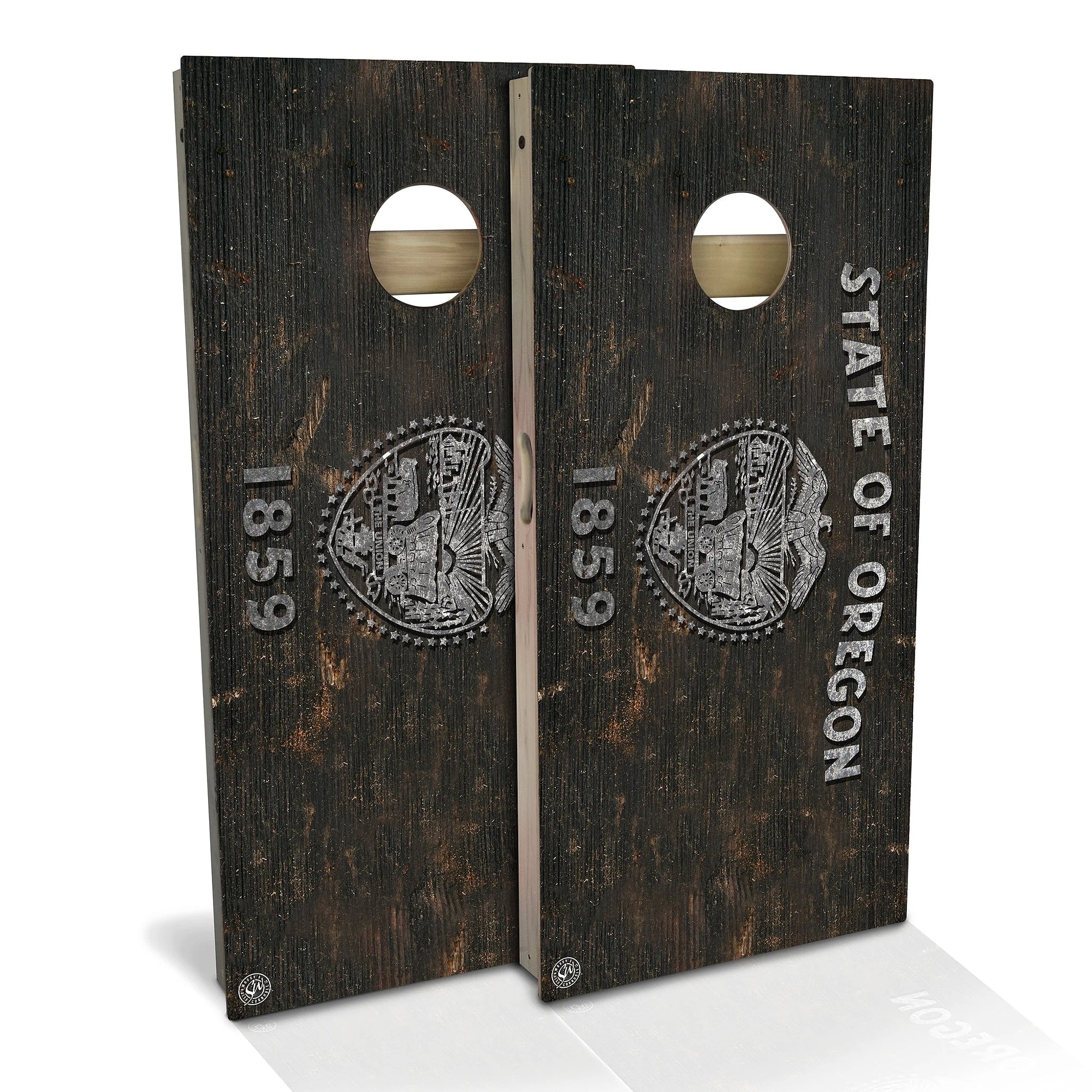 Skip's Garage Oregon Flag Rustic Outdoor Cornhole Game (Choose Wraps or ...