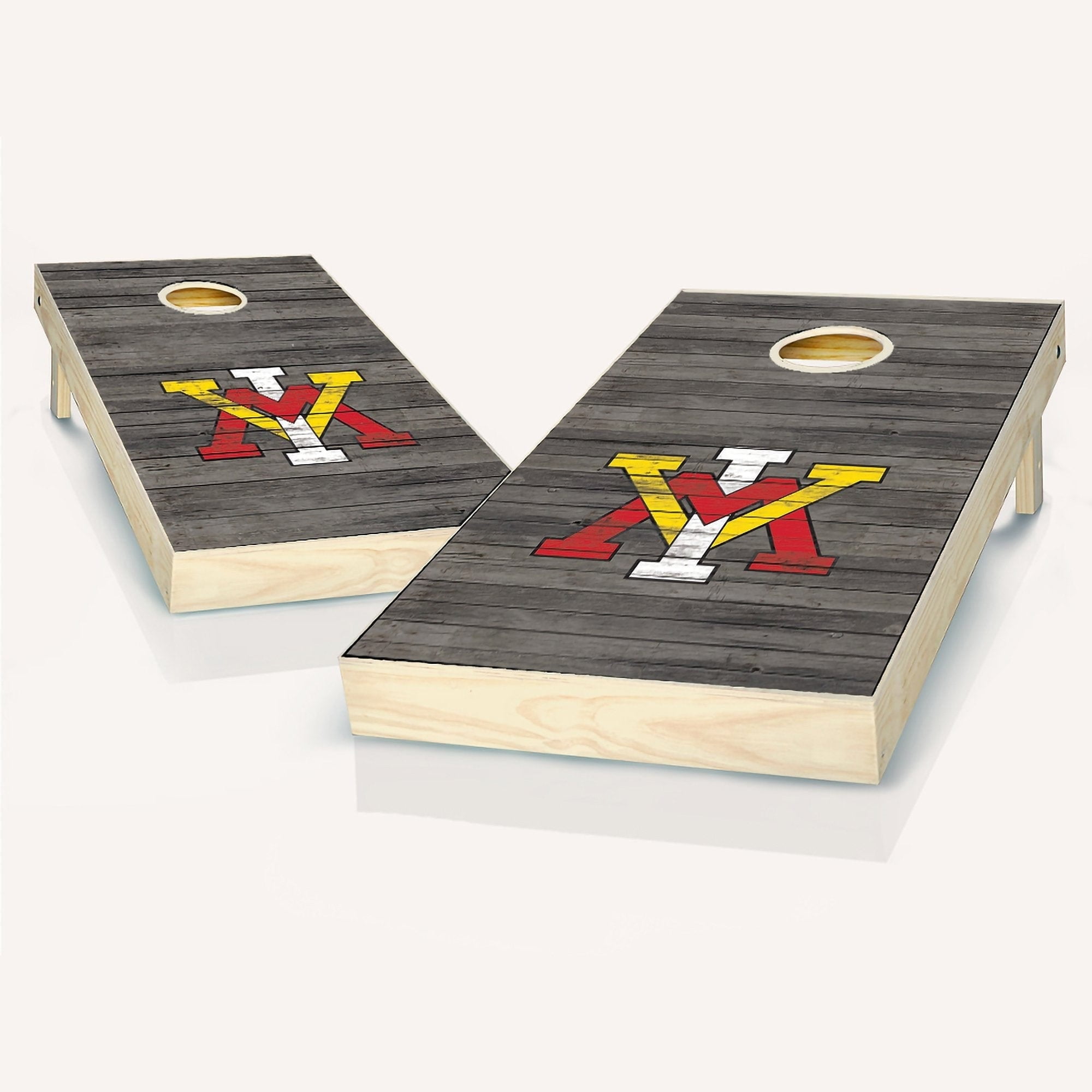 Skip's Garage VMI Keydets Distressed Outdoor Cornhole Board Set Include ...