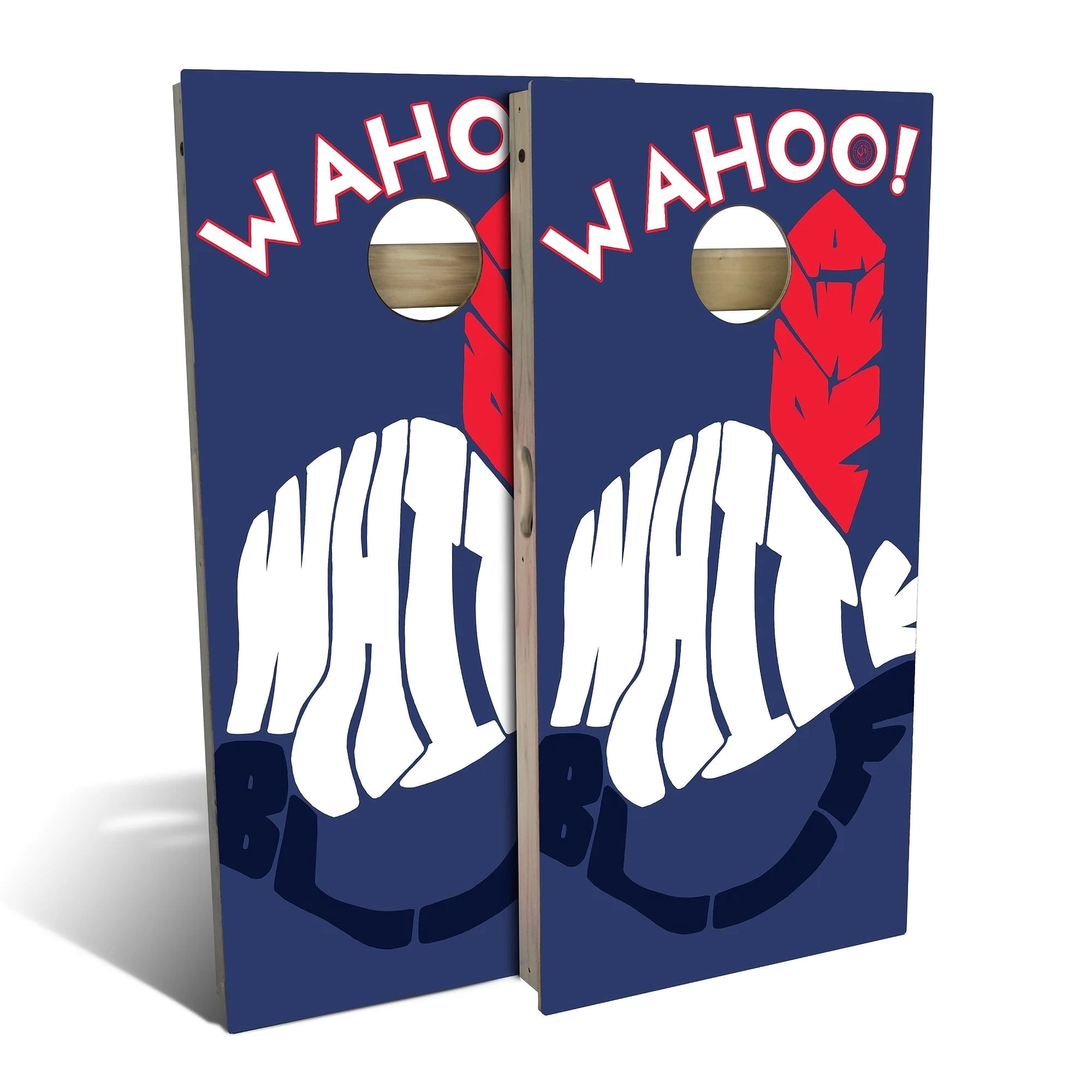 Skip's Garage Wahoo White Outdoor Cornhole Board Set Include Carrying ...