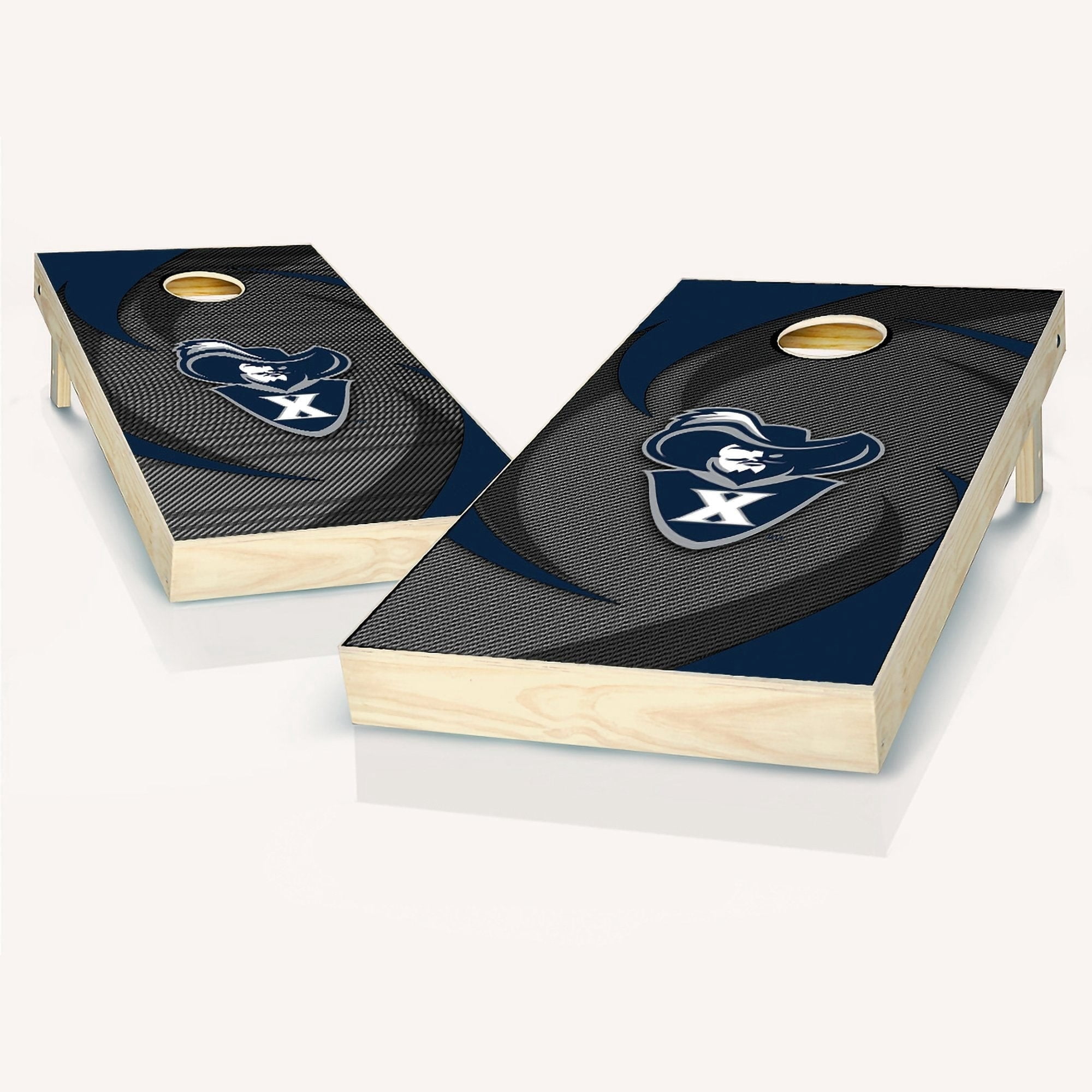 Skip's Garage Xavier Musketeers Swoosh Outdoor Cornhole Board Set ...