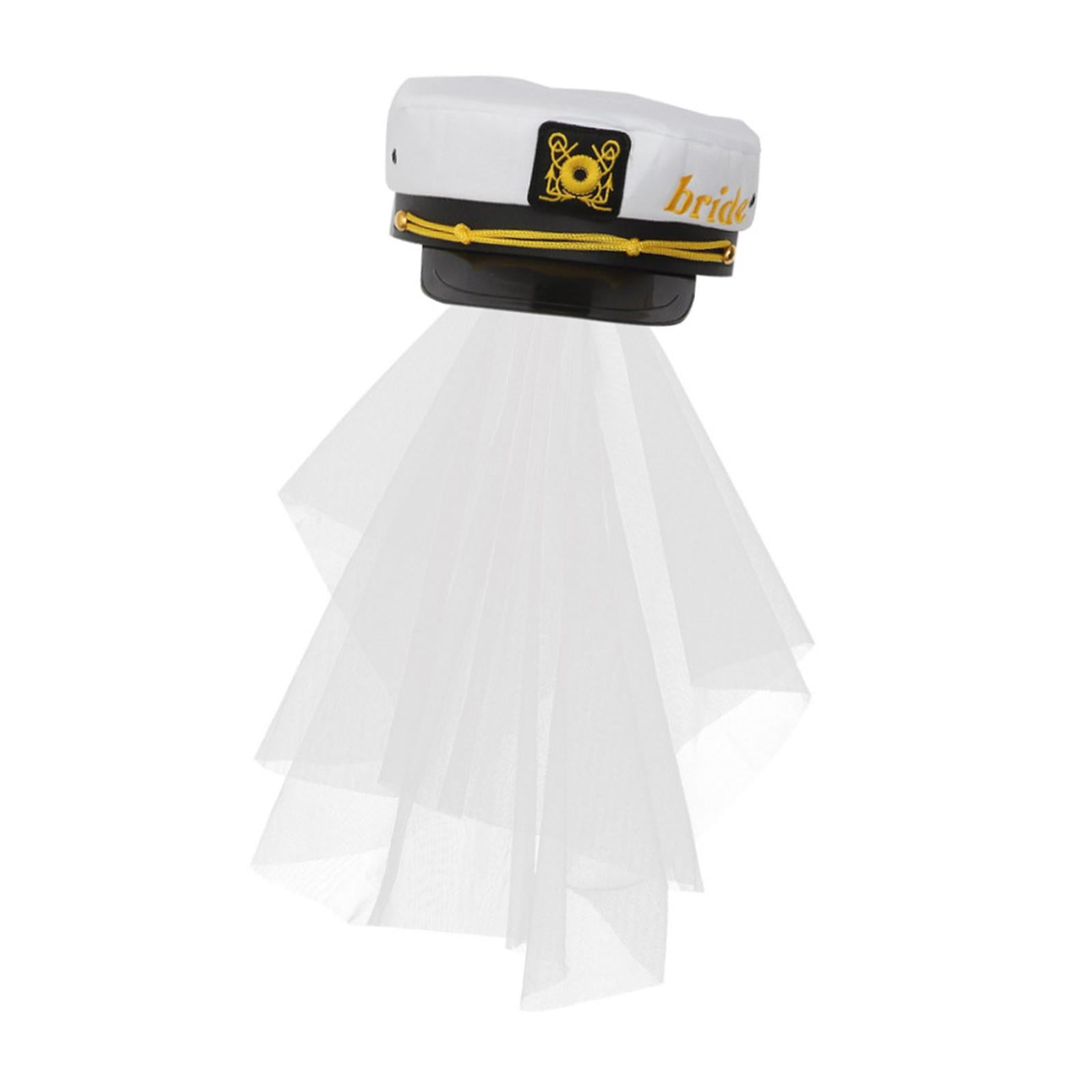 Skipper Cap with Decoration Ladies Hats for Wedding Pub Nautical Party ...