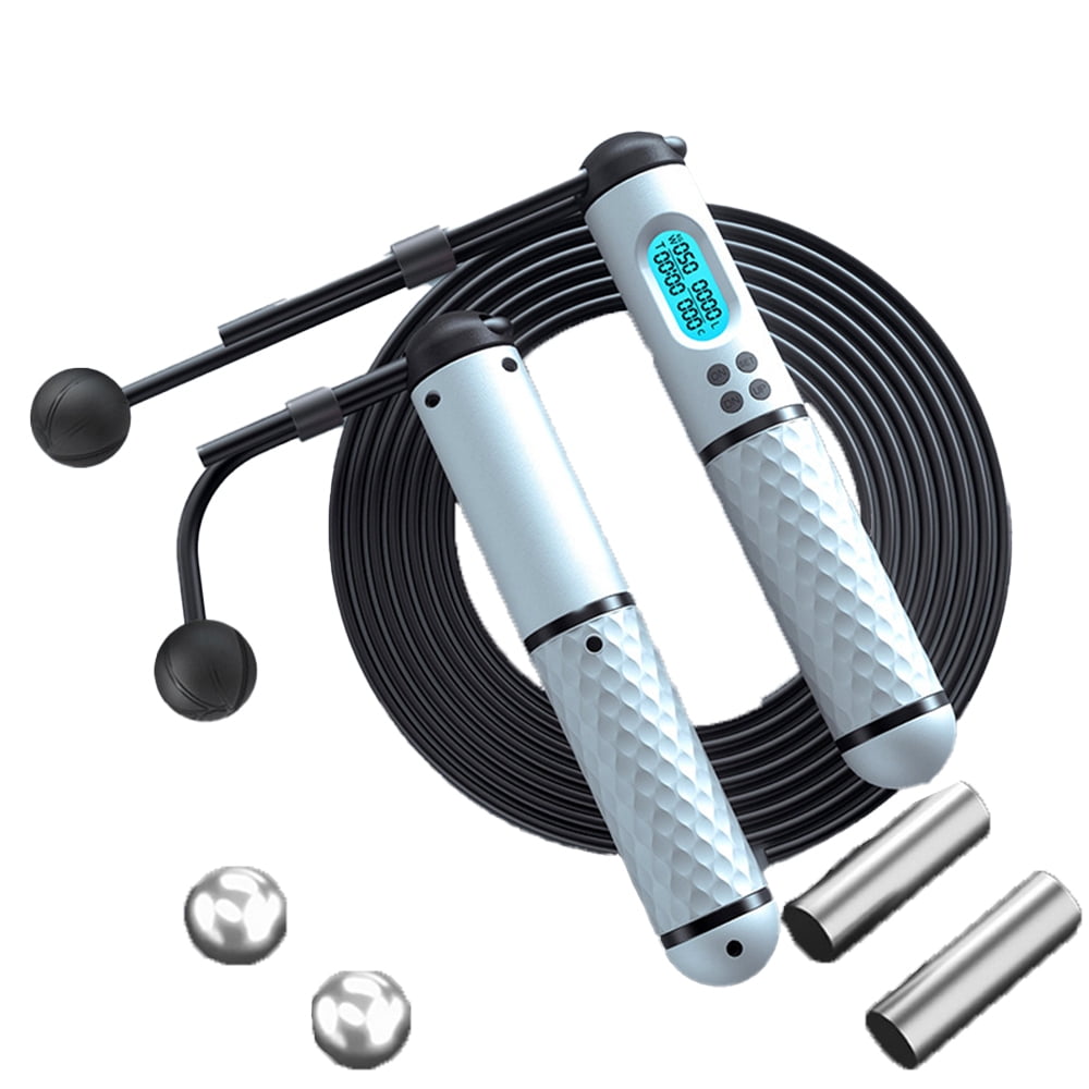 Skipping Rope with Counter - Heavy Handles,Adjustable Length - Cordless ...