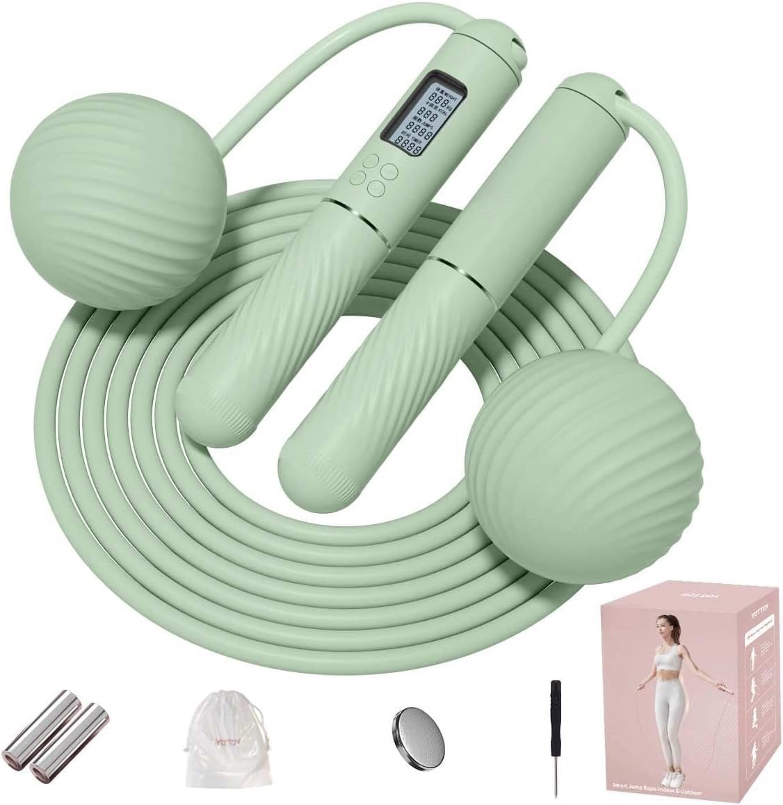 Skipping Ropes for Adults -Cordless Counter Jump Rope with Large ...