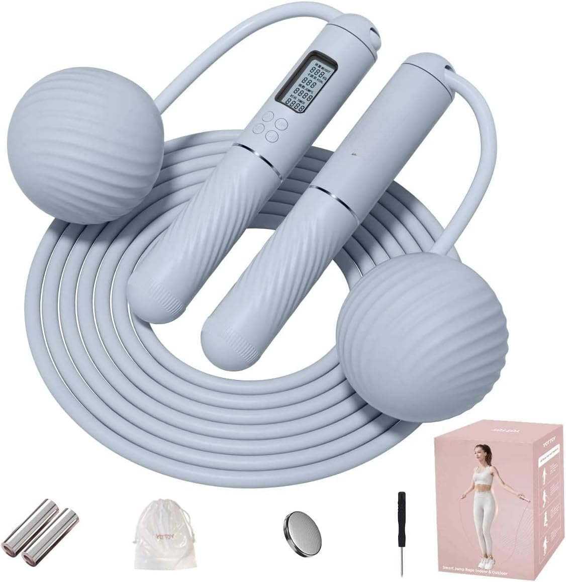 Skipping Ropes for Adults -Cordless Counter Jump Rope with Large ...