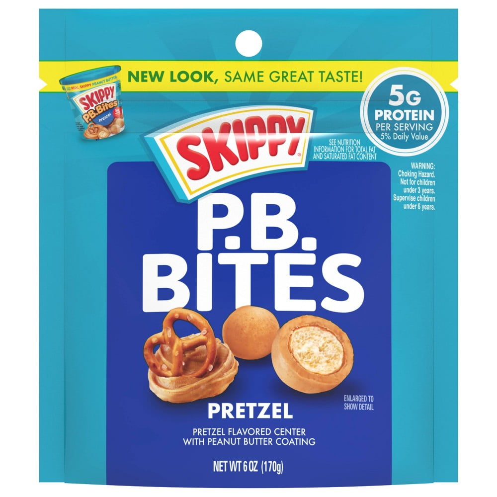 Skippy PB Bites Pretzel, 6oz - Savory Peanut Butter Snack Pack ...