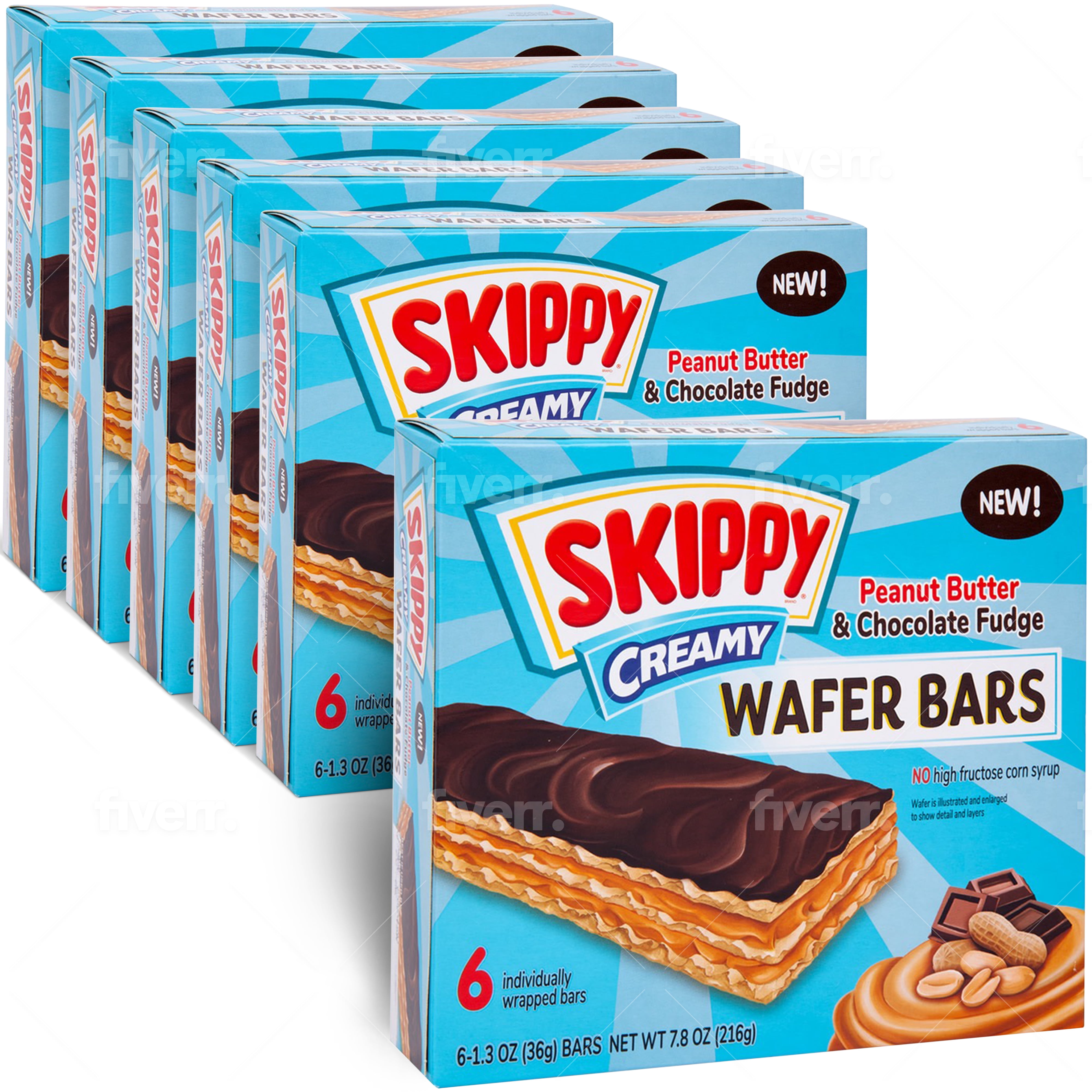 Skippy Creamy PB & Chocolate Fudge Wafer Snack Bars, 36 Count - Walmart.com