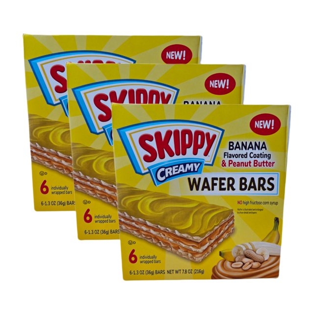 Skippy Peanut Butter & Banana Wafer Bars 7.8 Oz Box (3 Pack) - Walmart.com