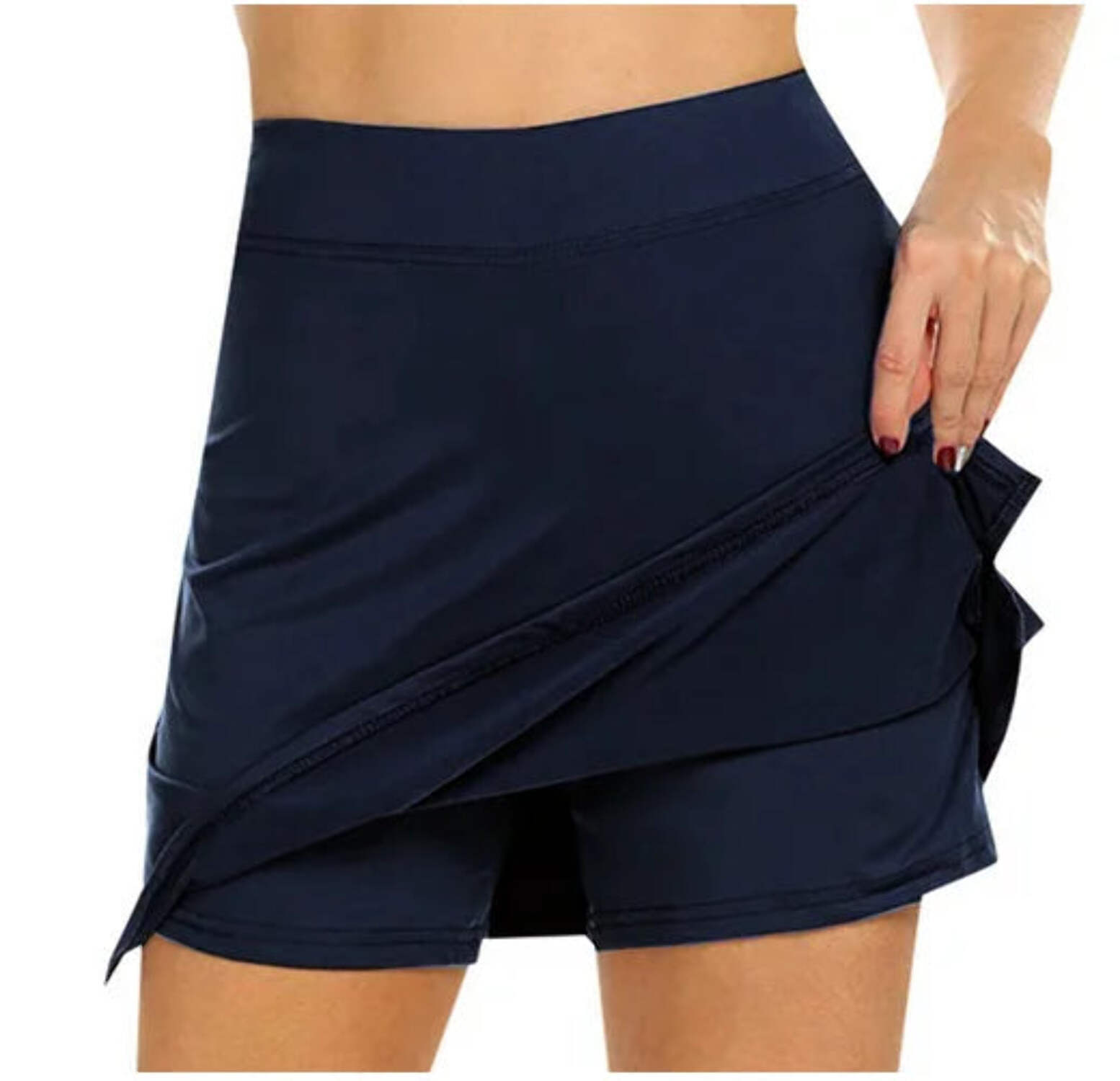 Skirt Ladies Large Size High Waist Slim Slimming Short Skirt A-Line Shorts Tennis Sports Short ...