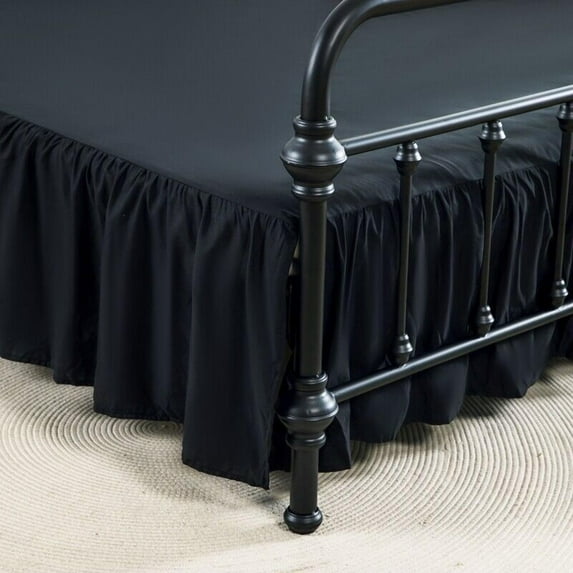 Skirt Ruffled Bed Skirt with Platform,Bed Sheet with Split Corners ...