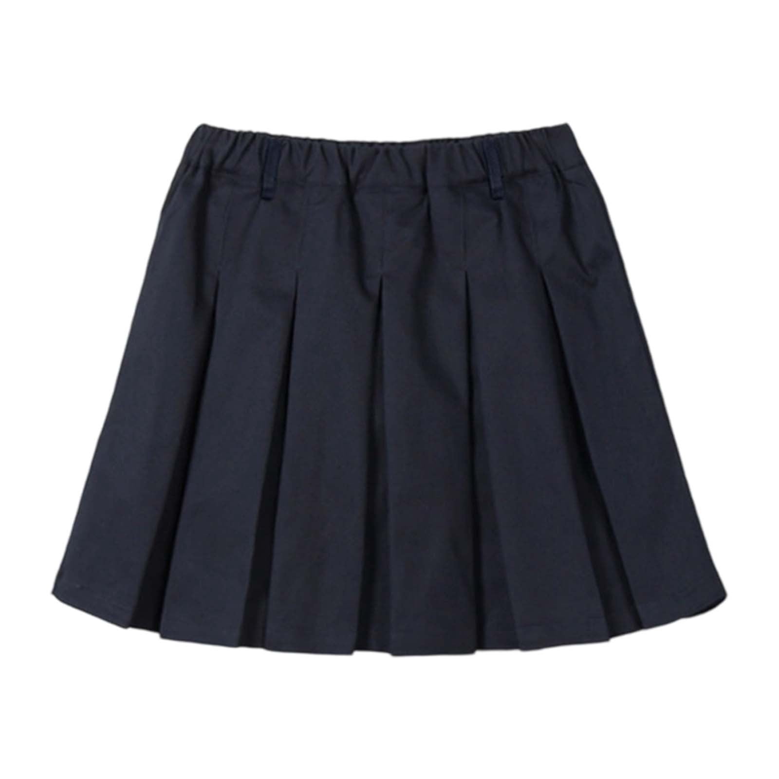 Skirts for Girls Kids Toddler Girls Solid Uniform Skirts Elastic Waist ...