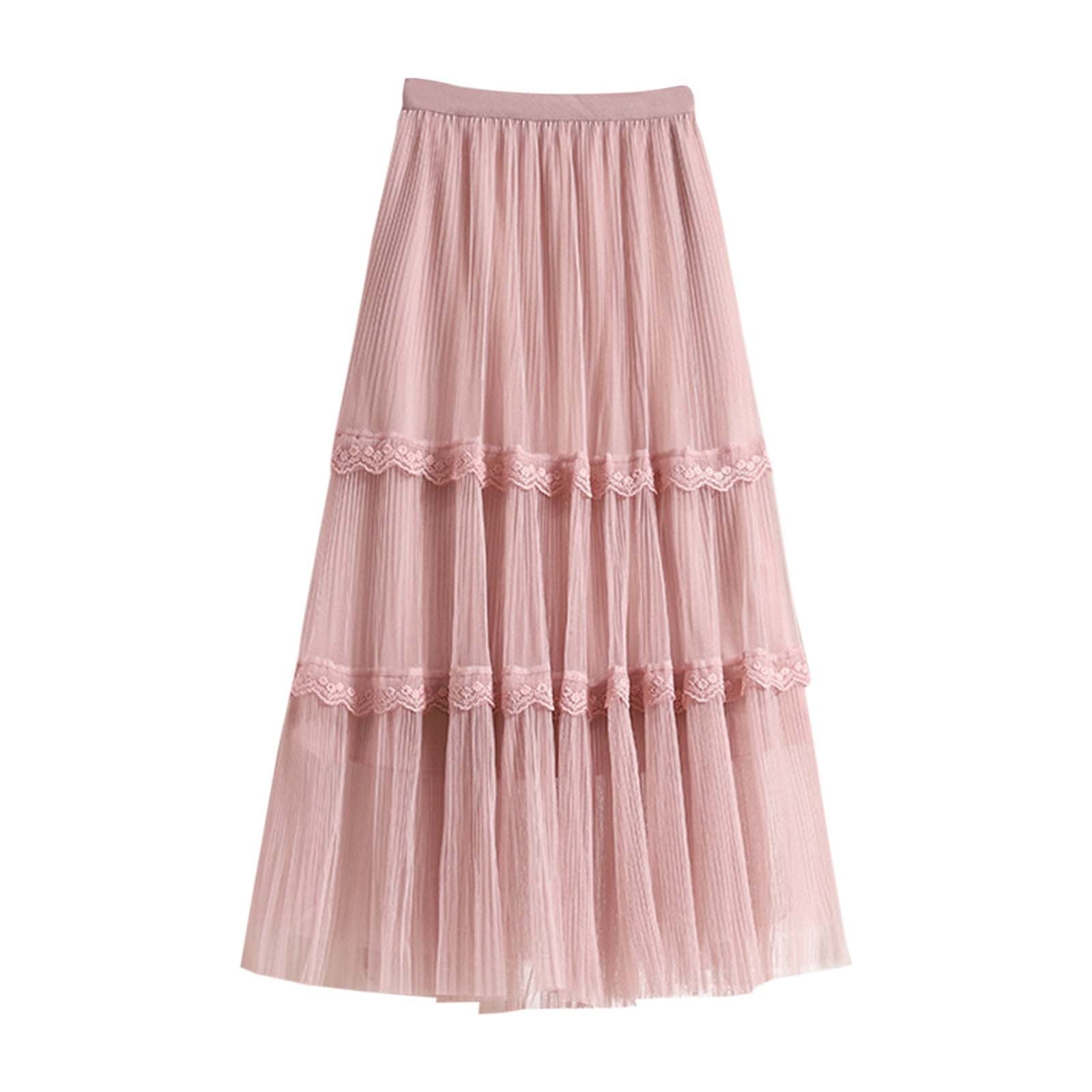 Skirts for Women,Women's Leisure Stitching Lace Mesh Skirt Skirts for Women,Women's Leisure Stitching Lace Mesh Skirt
