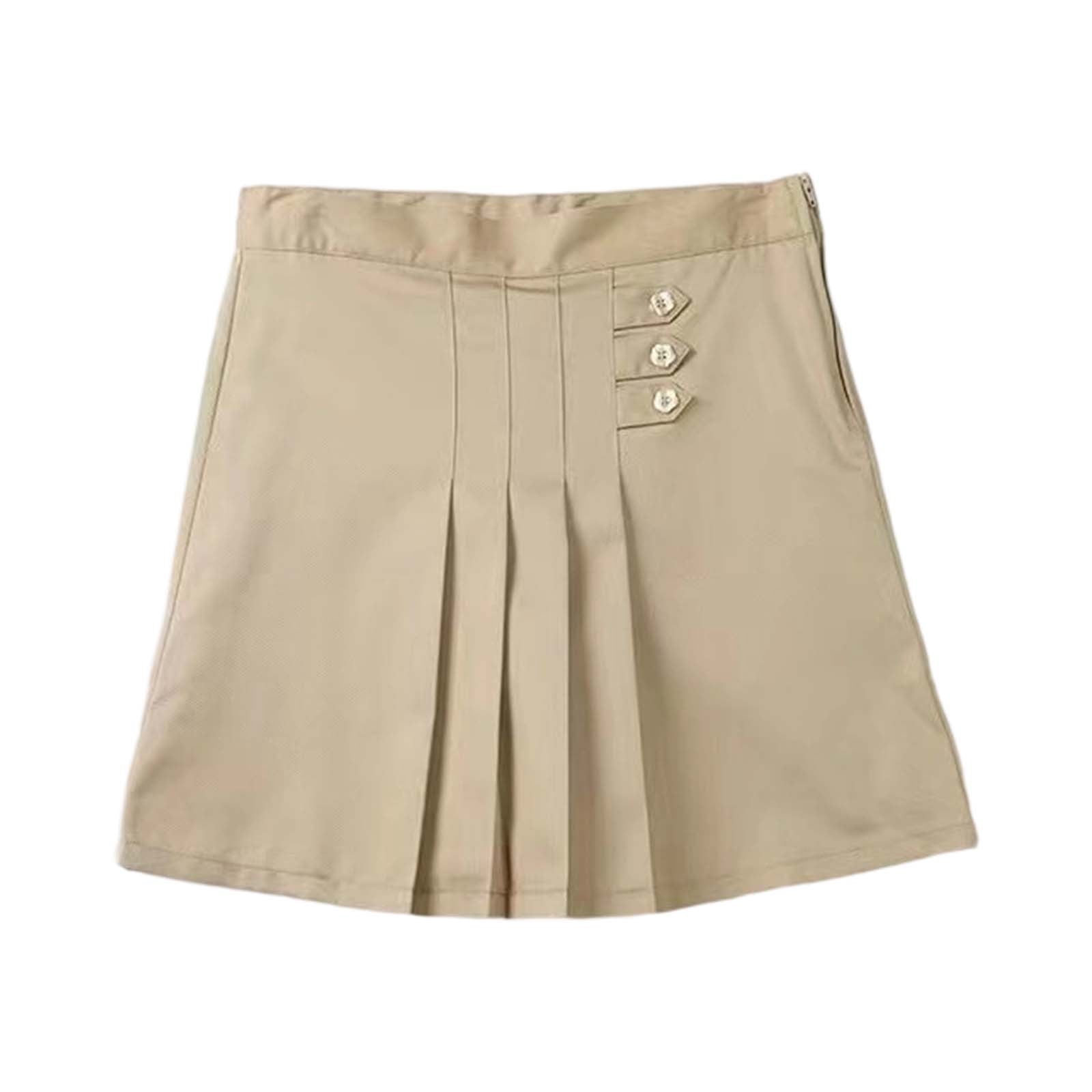 Skirts for Girls Kids Toddler Girls Solid Uniform Skirts British Style ...