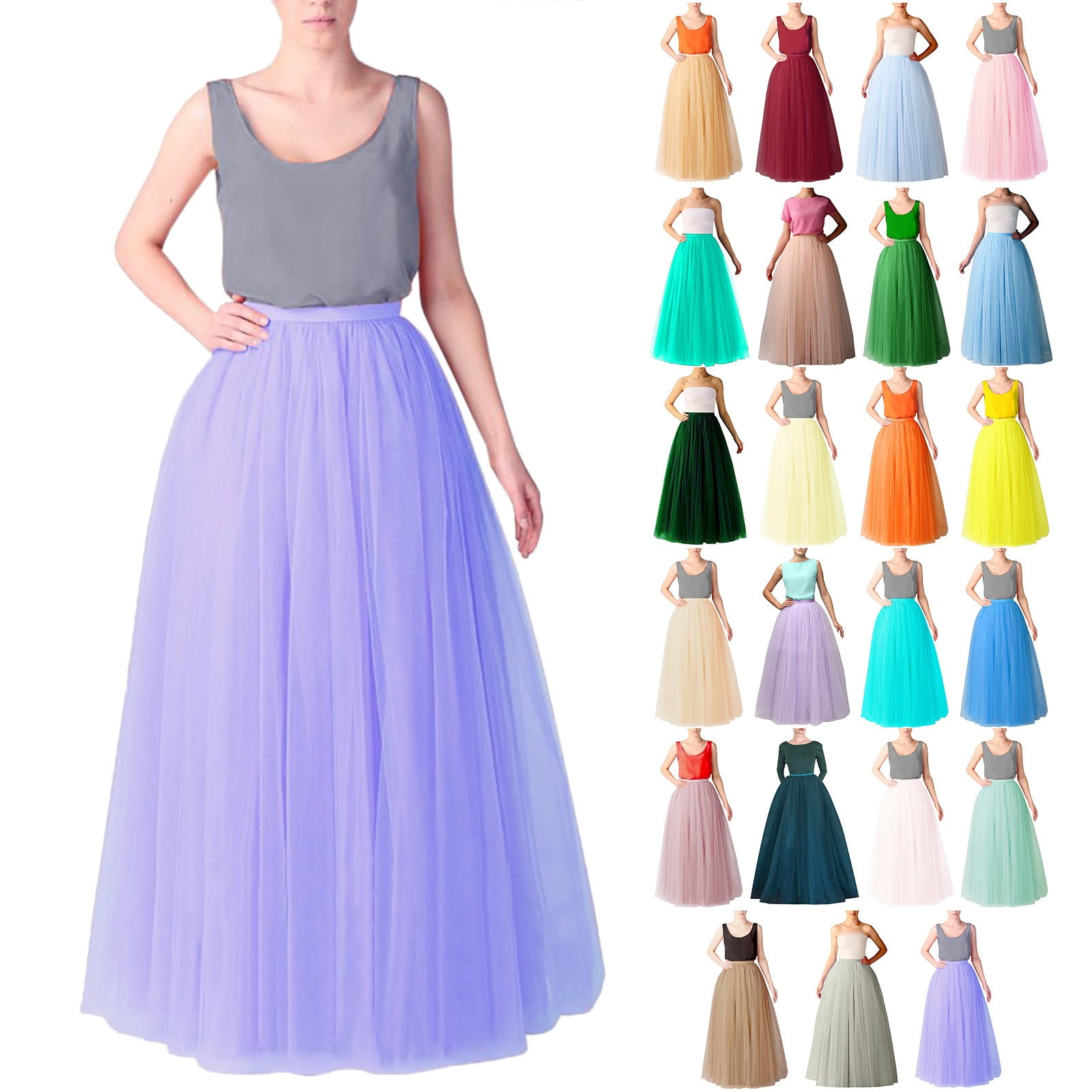 Skirts for Women Carnival Boneless Wedding Mesh Porcelain Color ...