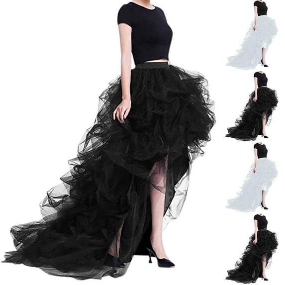 Skirts for Women Carnival High Waisted Elastic Mesh Pouffant Casual ...